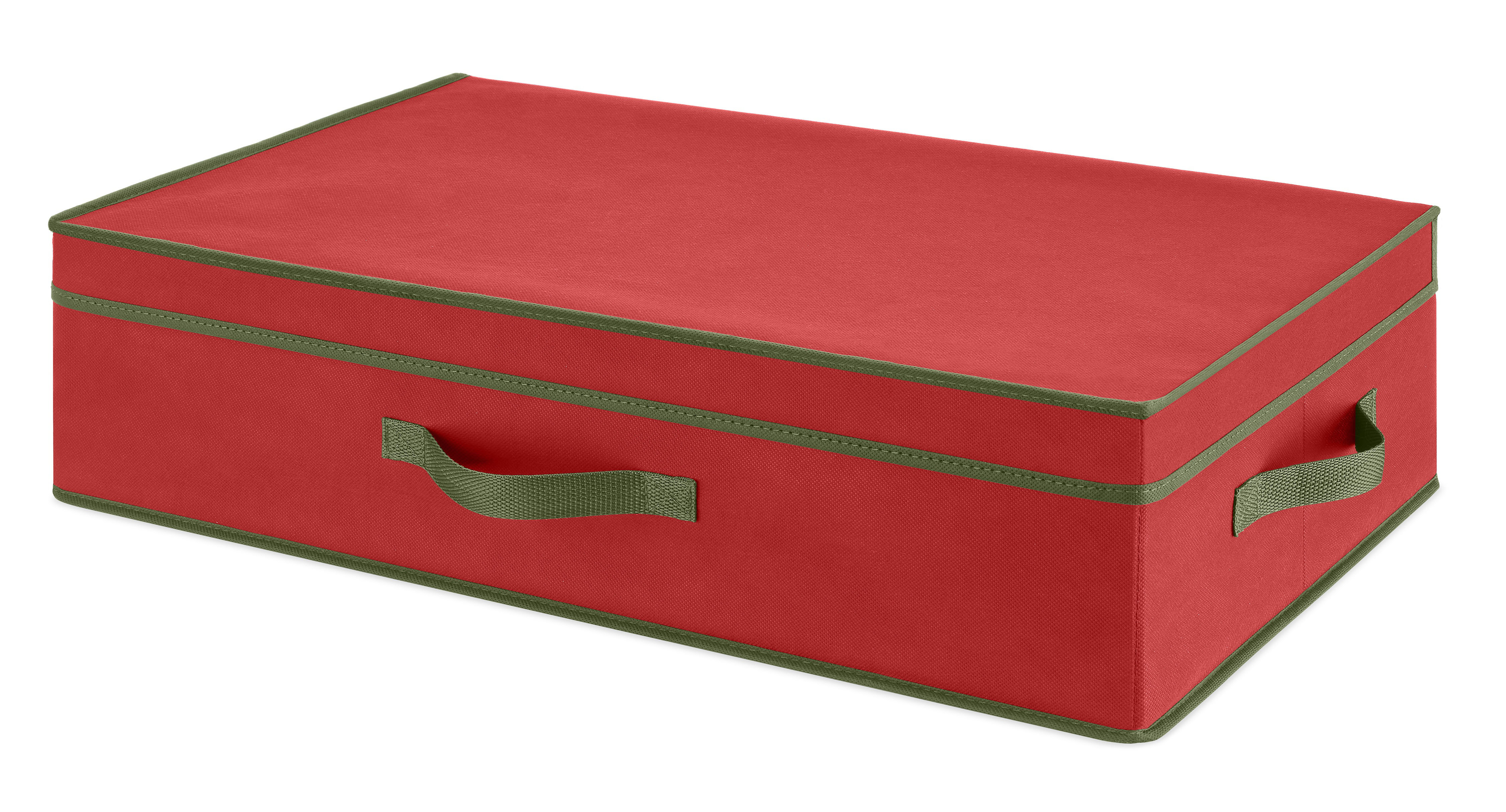 Whitmor Christmas 28-Section Ornament Box, Red with Green Trim | Wayfair