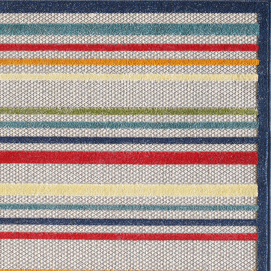 Sand & Stable™ Zaire Striped Red/Blue/Yellow Indoor / Outdoor Area Rug ...