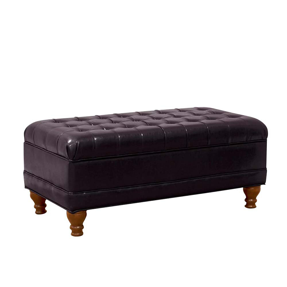 Charlton Home® Storage Bench With Hinged Lid, Espresso | Wayfair