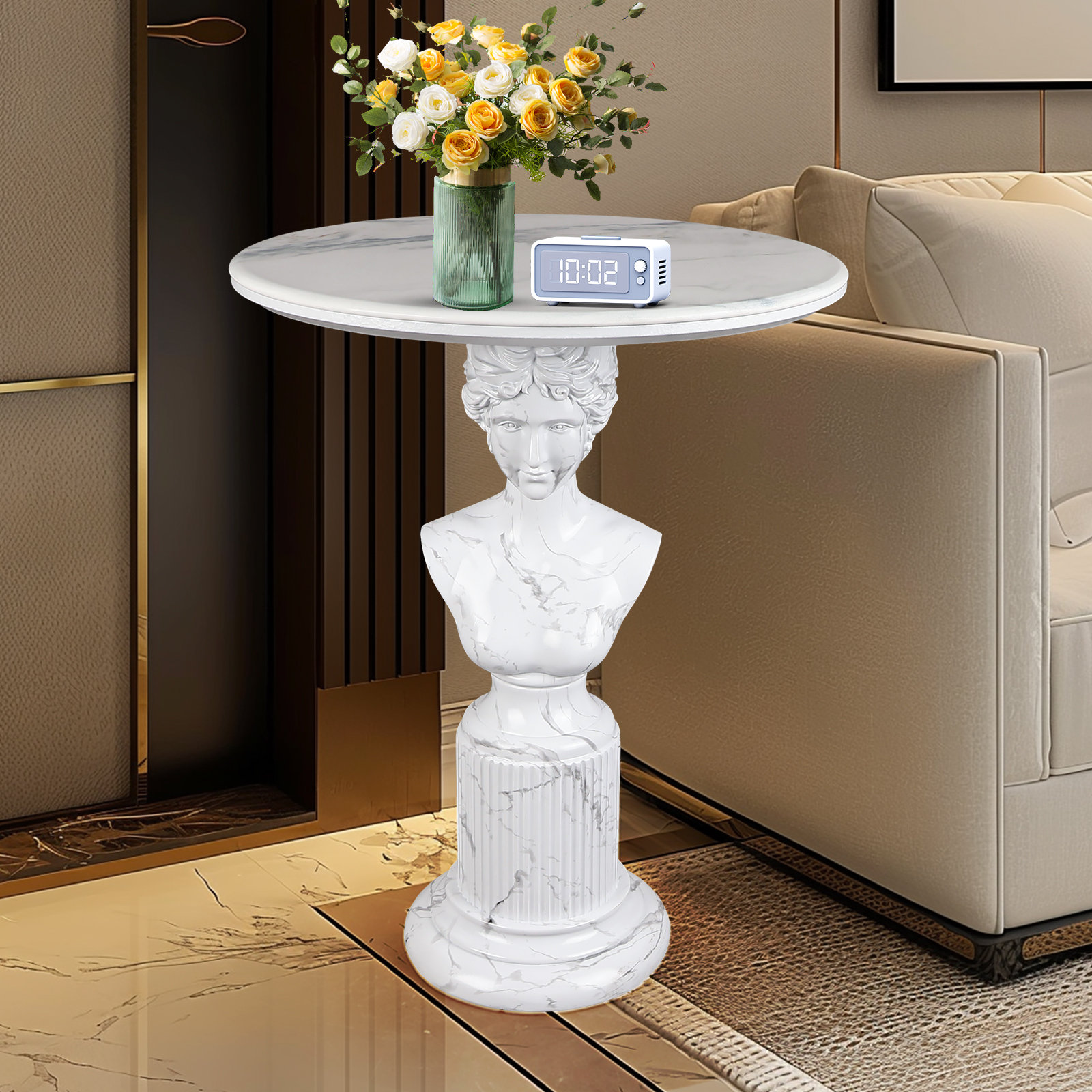 Brayden Studio® Modern Side Tables Living Room - Unique End Table White ...