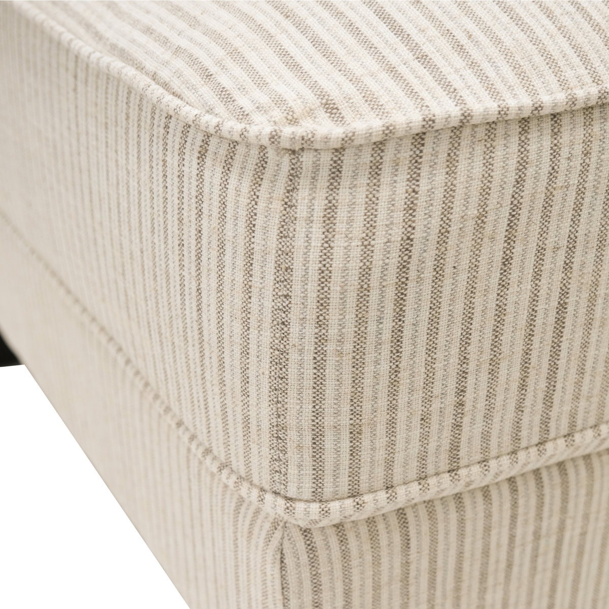 Latitude Run® Ash Stripe Ottoman | Birch Lane