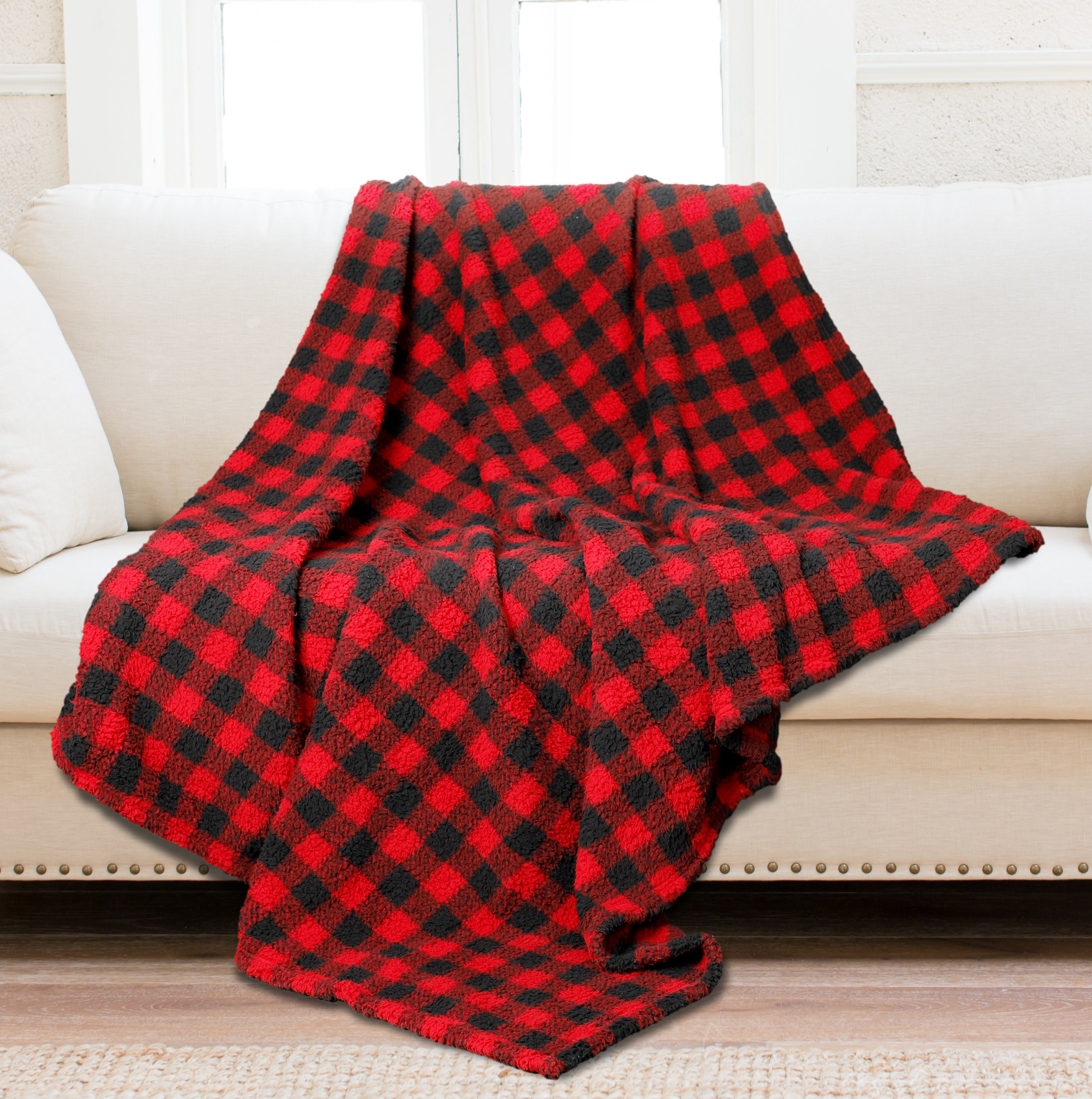 Maison Condelle Buffalo Sherpa Throw & Reviews | Wayfair
