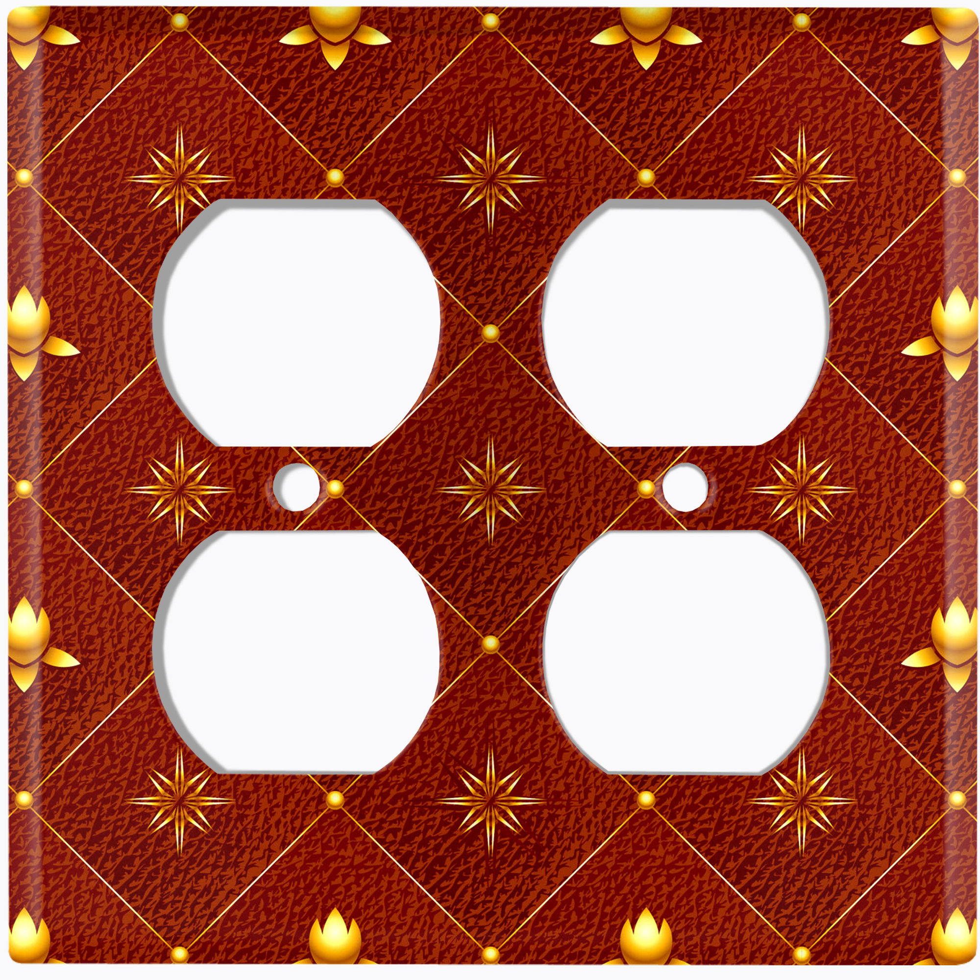 WorldAcc Elegant Damask Trinket 2-Gang Duplex Outlet Wall Plate | Wayfair