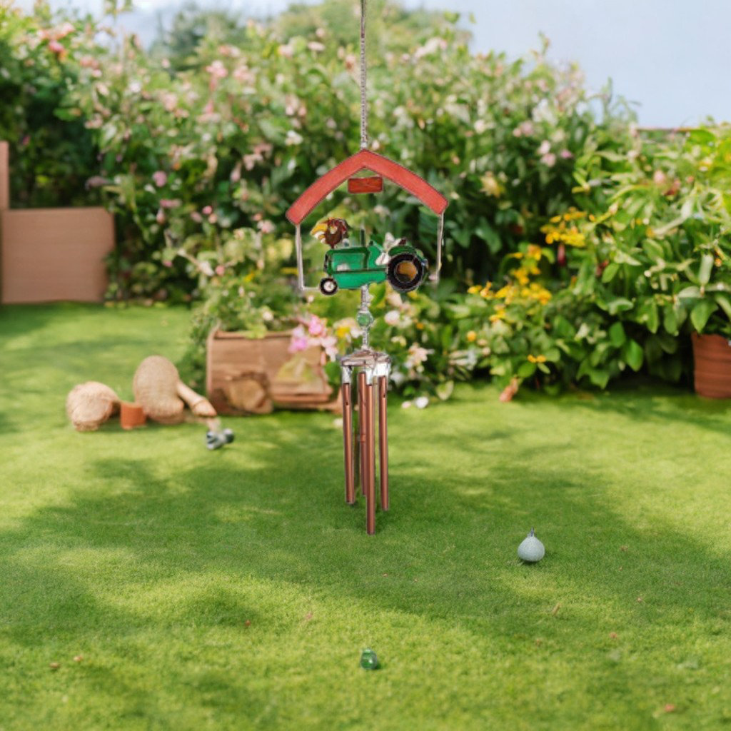 Arlmont & Co. 31.5" Long Green Car in a Barn Wind Chime | Wayfair