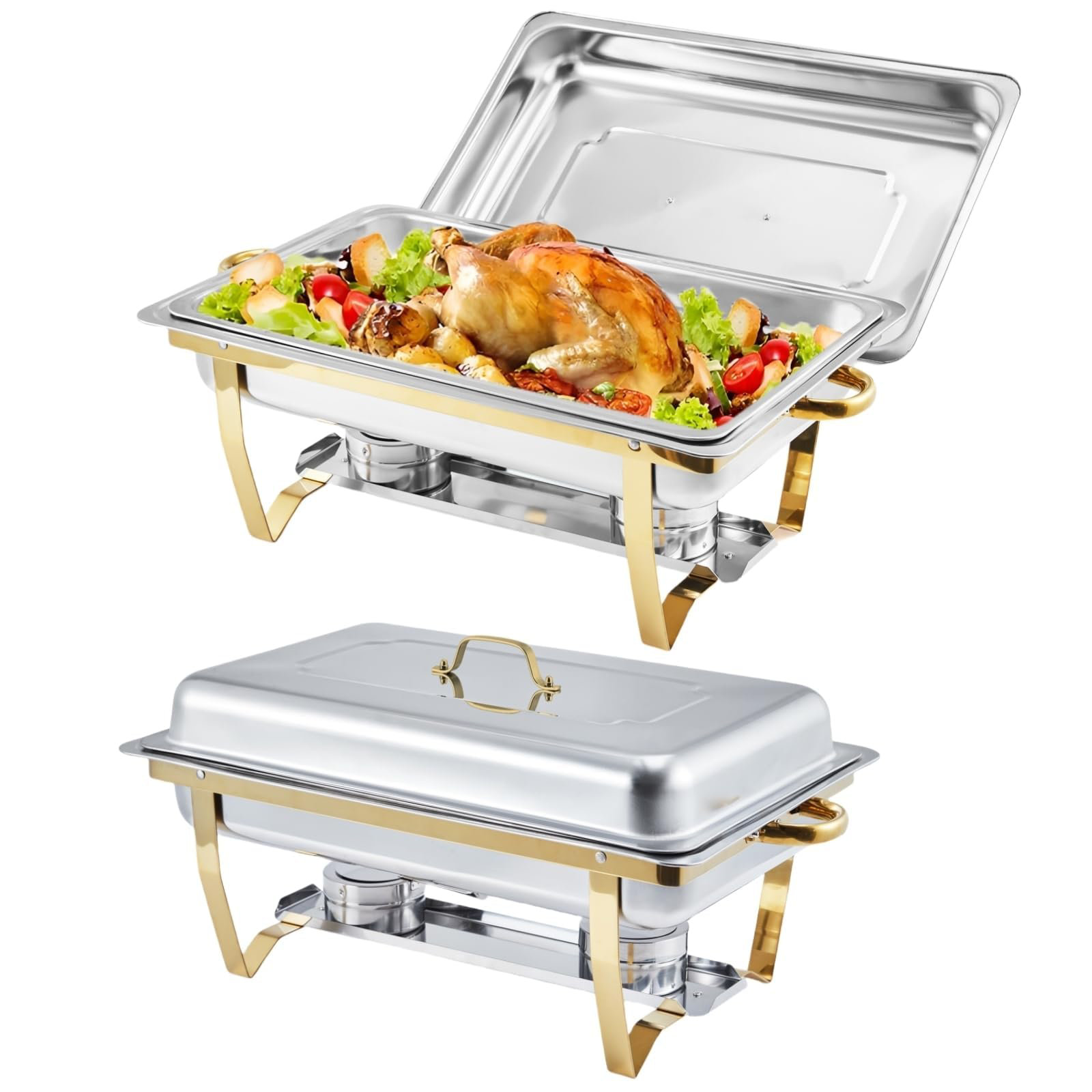 gaomon 2-4Pack Chafing Dishes for Buffet – 8QT Stainless Steel Buffet ...