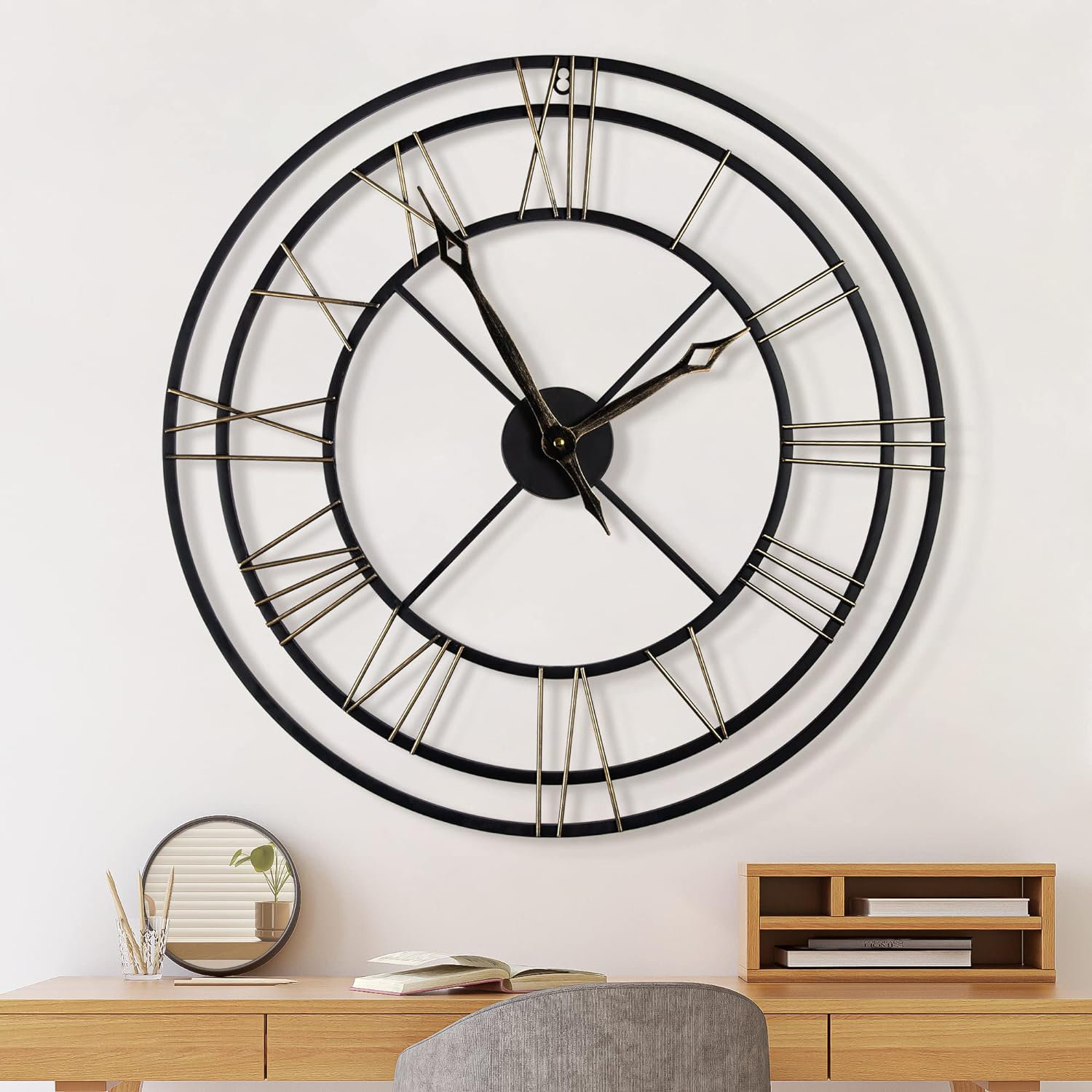 Williston Forge Large Wall Clock 24 Inch, Oversized Centurian Roman ...