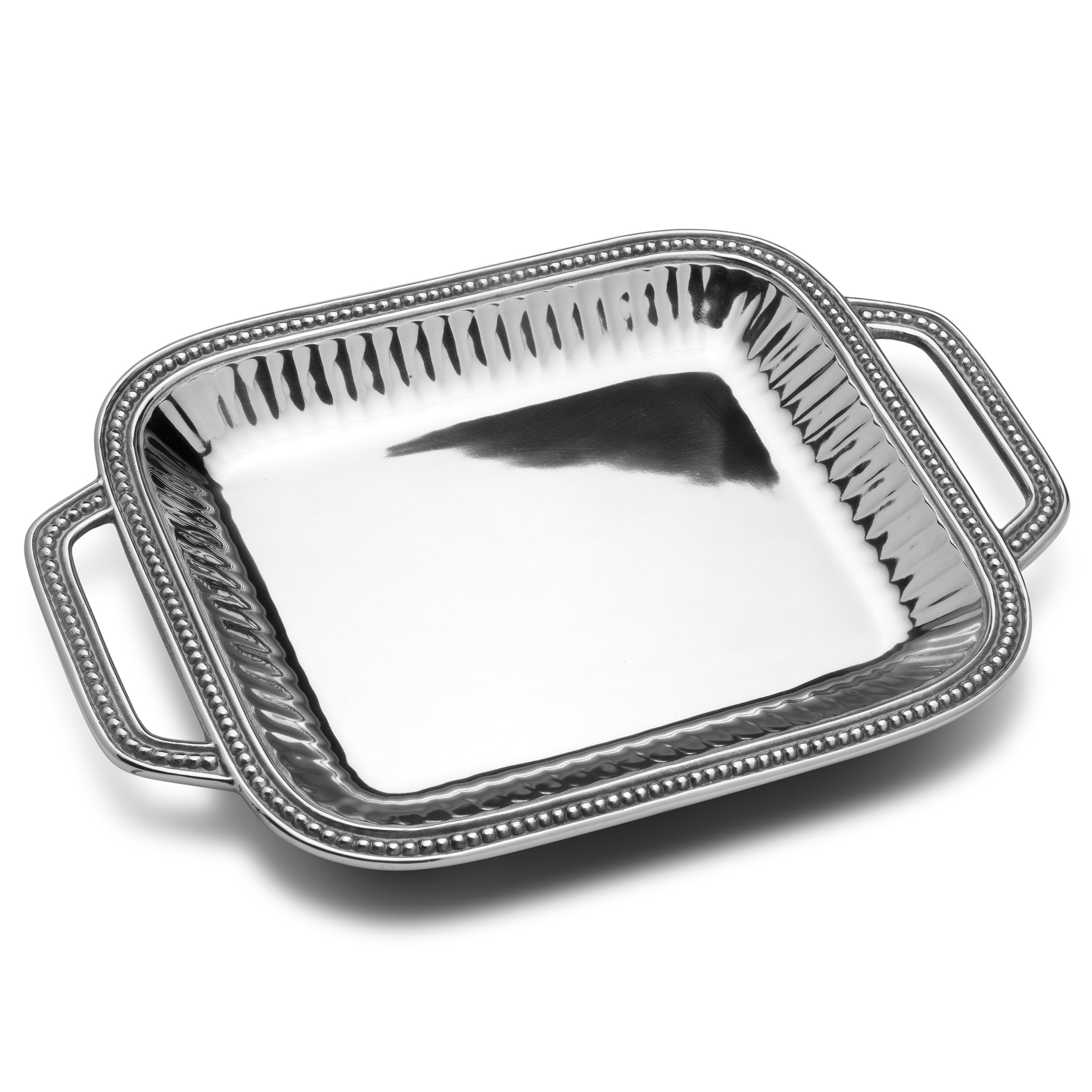 Wilton Armetale Flutes and Pearls Rectangular Serving Tray with Handles ...