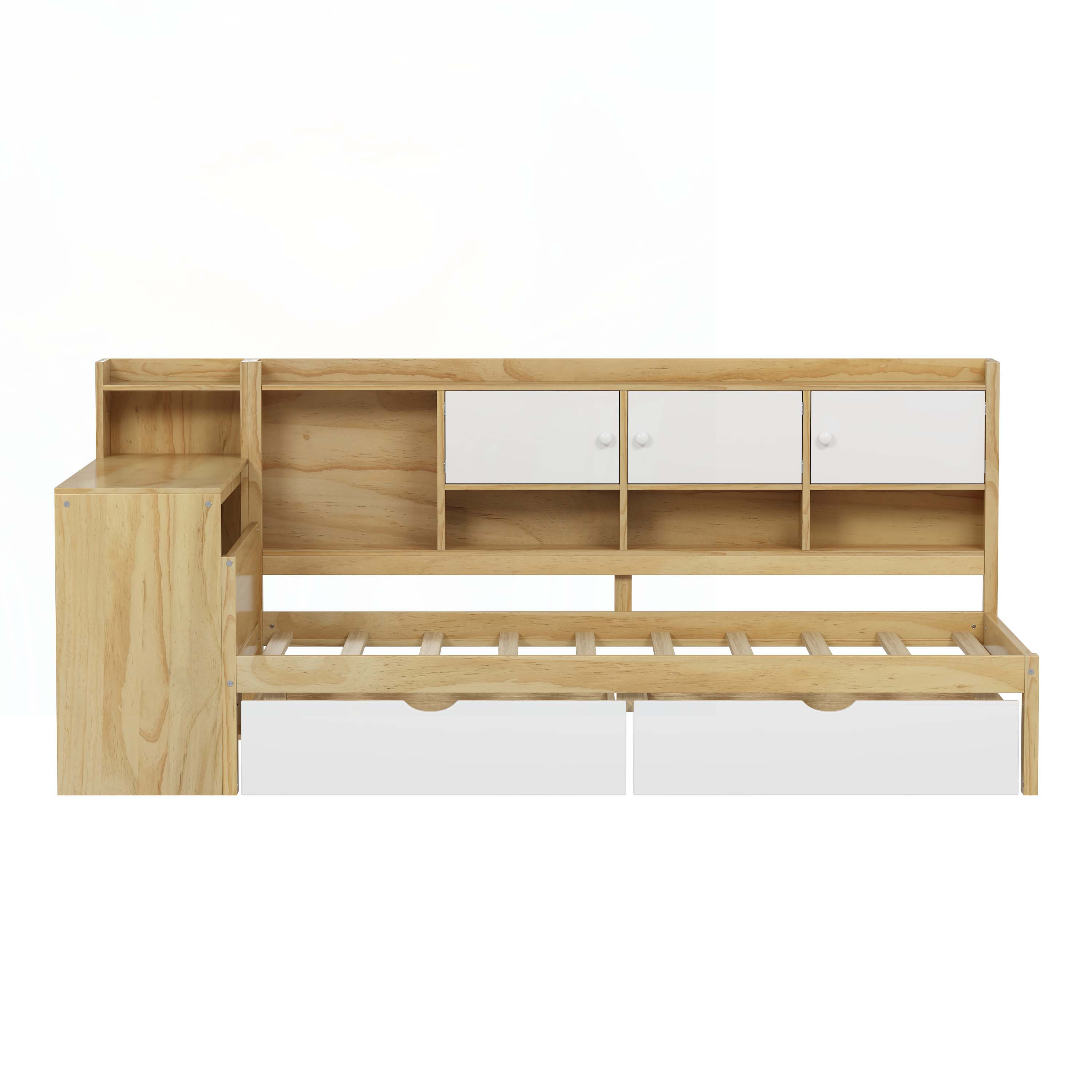 Red Barrel Studio® Wooden L-Shape Storage Daybed with Drawers | Wayfair