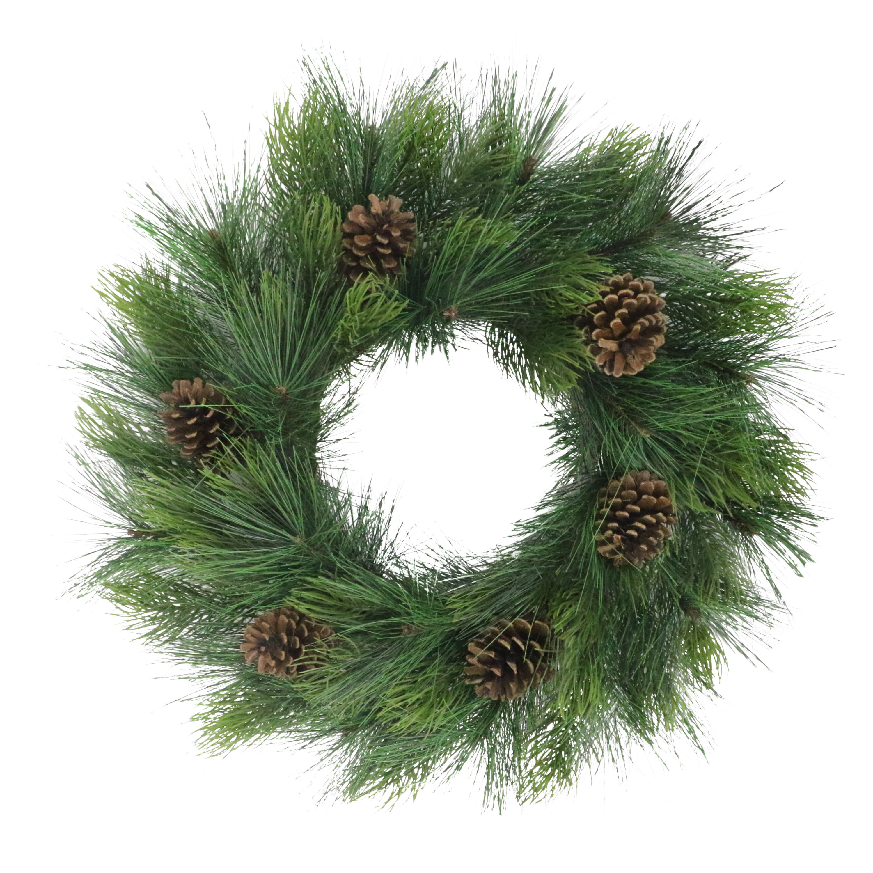 Charlton Home® 24 Inch Artificial Adorned Wreath with Pinecones | Joss ...