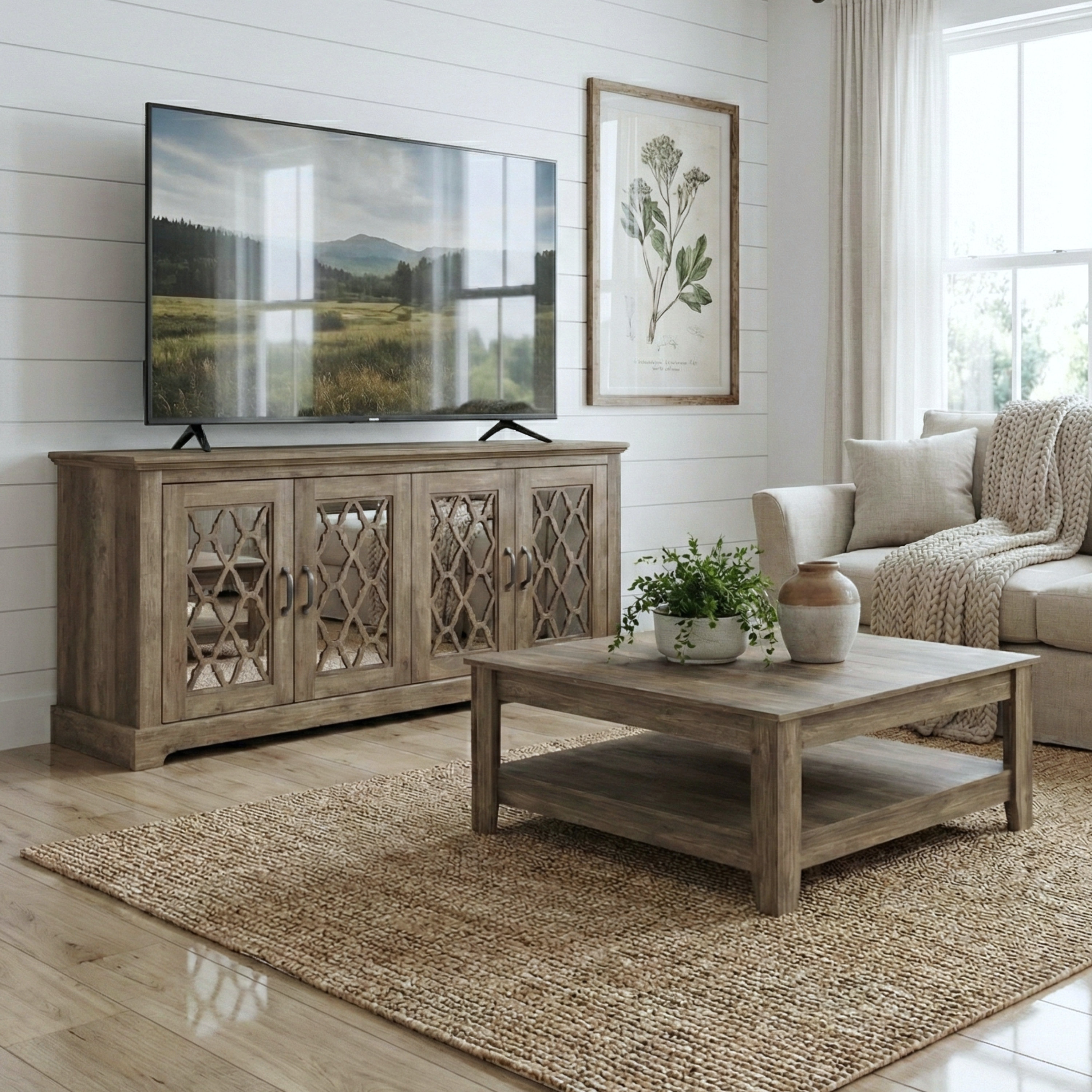 Lark Manor Tseng 2 Piece Modern Coordinated Living Room Media And ...