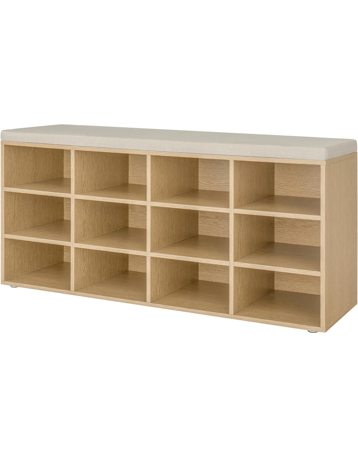 Hokku Designs Shoe Storage Bench with Cushion, Cubby Shoe Rack with 12 ...