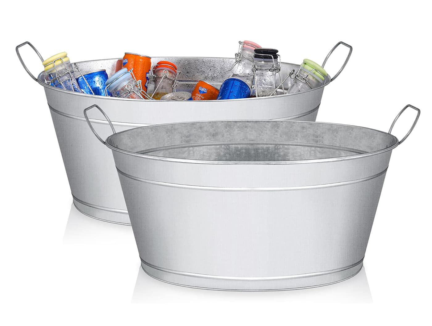 Hokku Designs 2 - Piece Set of 6 - Gallon Galvanized Tin Beverage Tubs ...