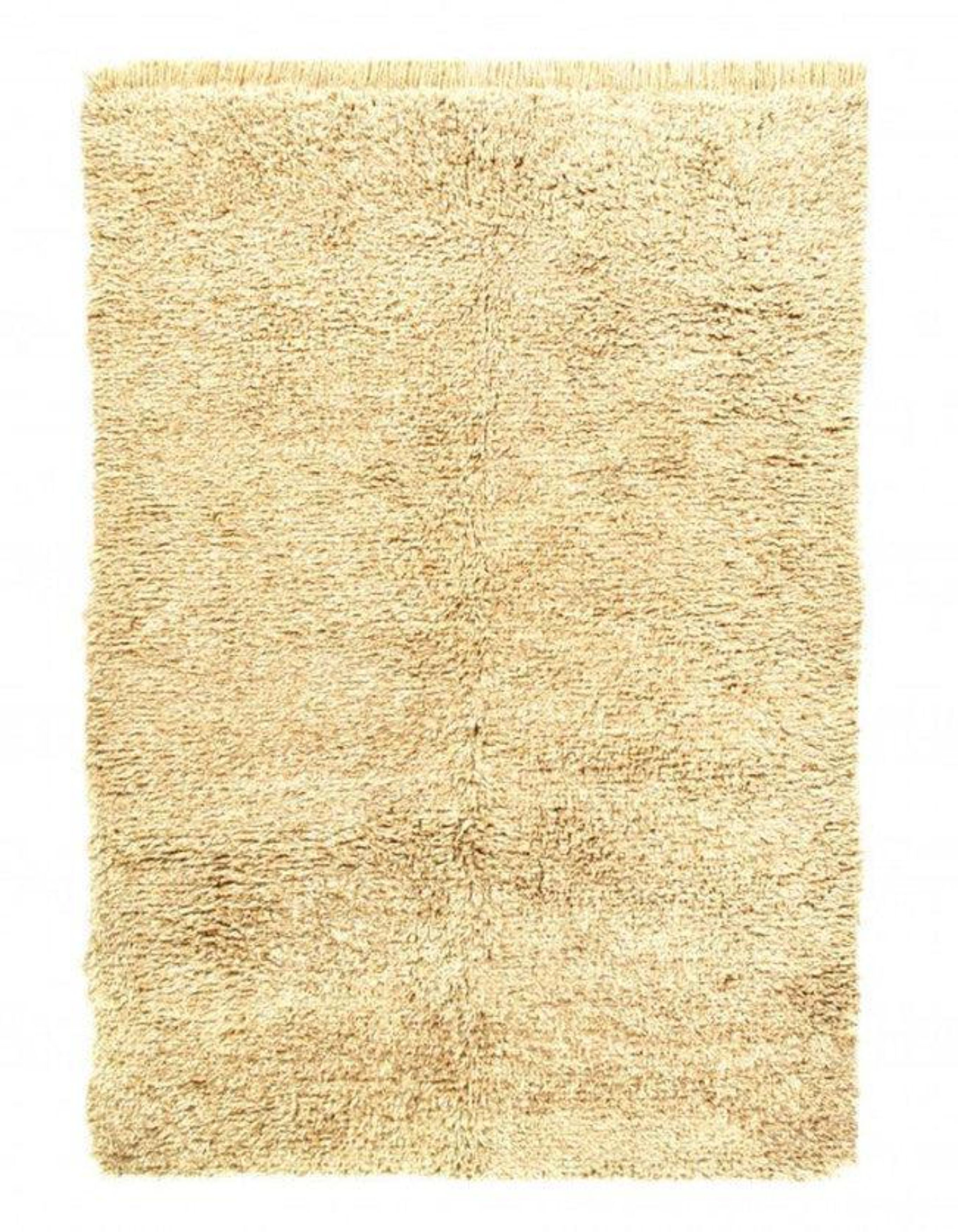 Isabelline Solid Color Handmade Rectangle 5'5" x 7'9" Cotton/Wool Area ...