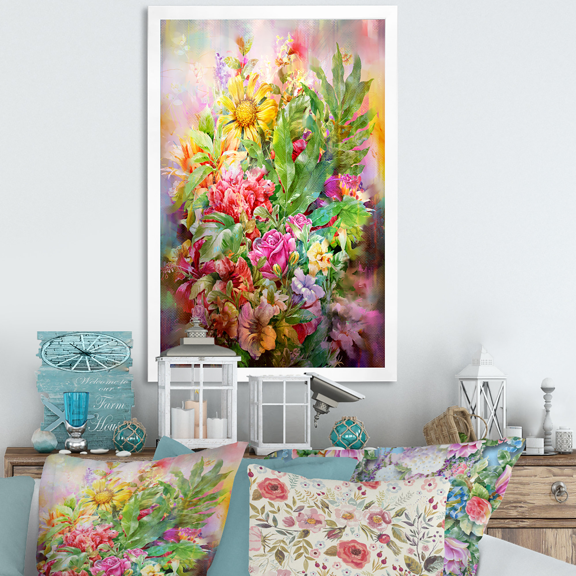 Winston Porter Modern Pink And Green Summer Garden V " Modern Pink And ...