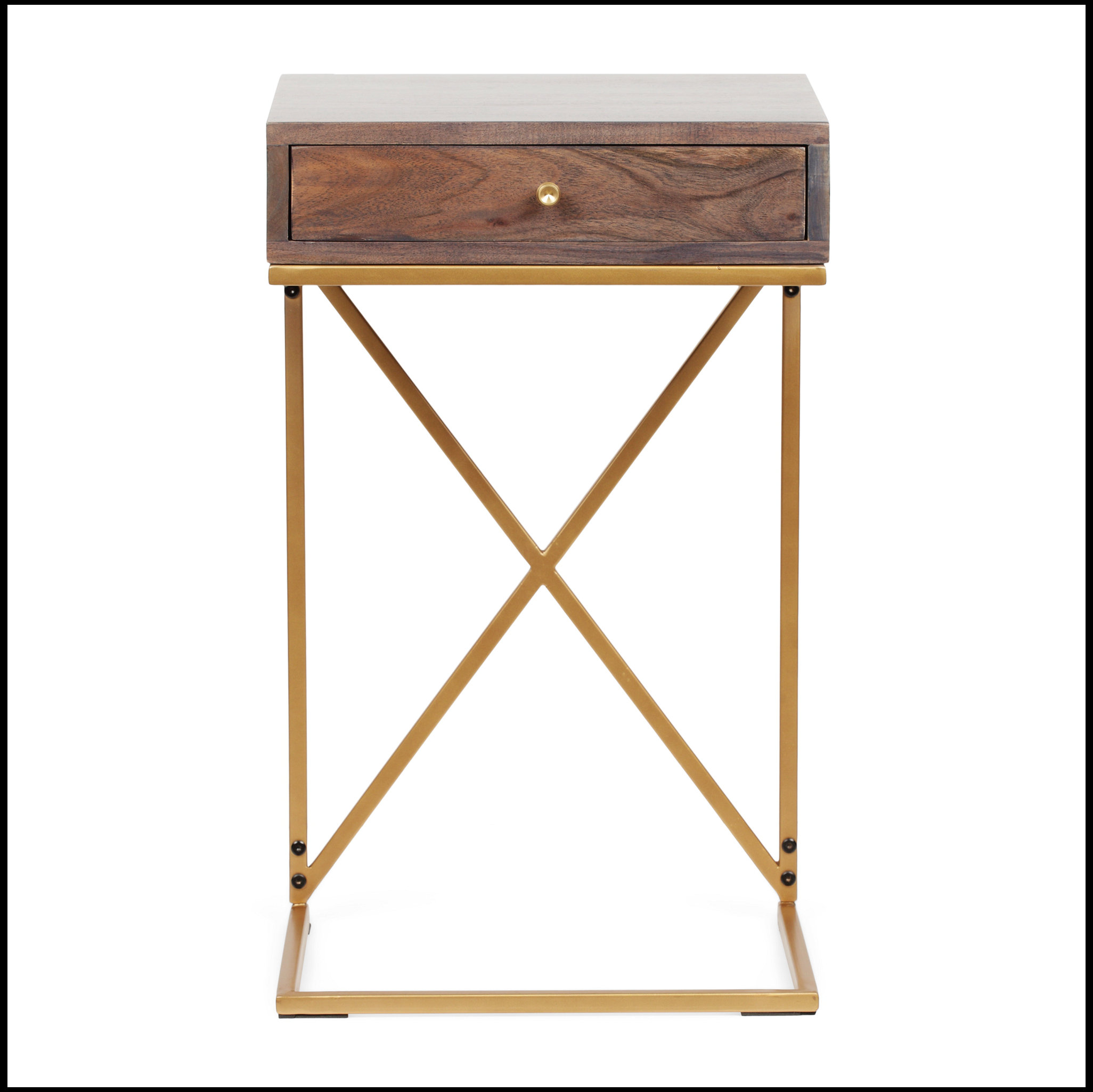 Mercer41 END TABLE K/D WITH 1 DRAWER ACACIA WOOD TOP WITH STORAGE 16.00 ...