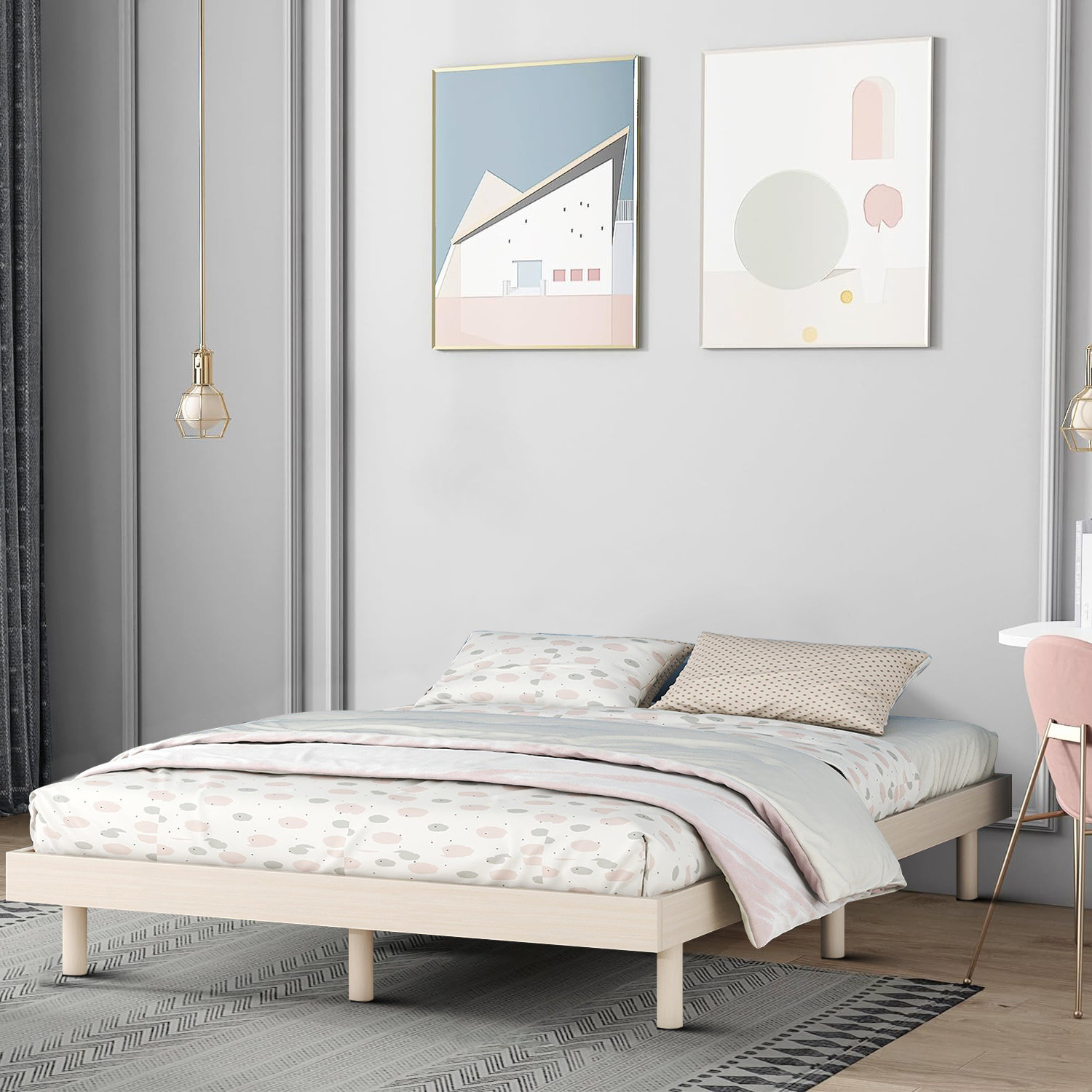 Ebern Designs Spahn Modern Style Twin 10.51'' Bed Frame with Wood Slats ...