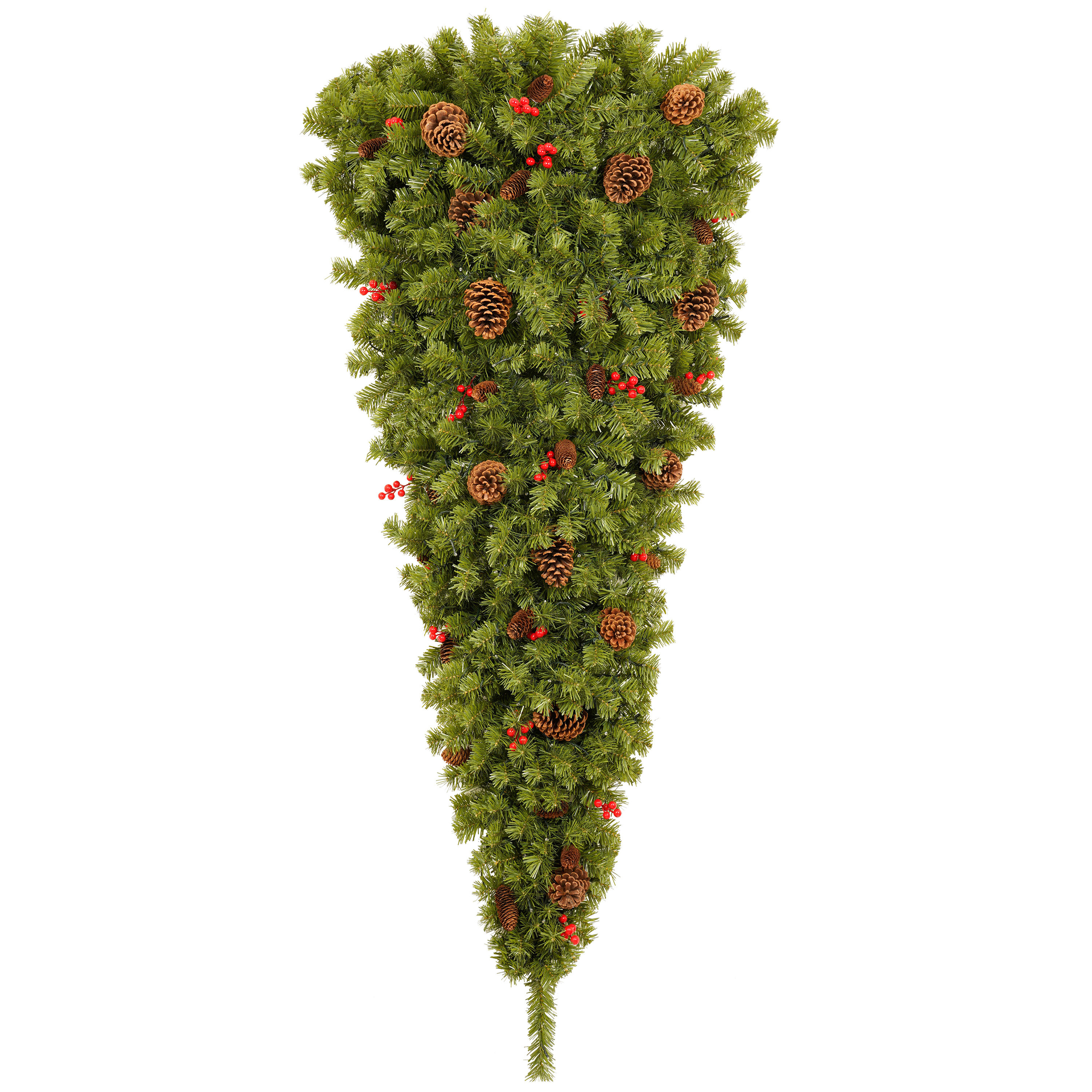The Holiday Aisle® 6 Ft. Upside Down Hanging Quarter Tree, Christmas ...