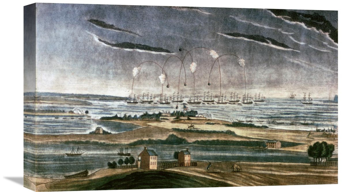 Global Gallery 'Bombardment of Fort Mchenry' by John Bower Painting ...