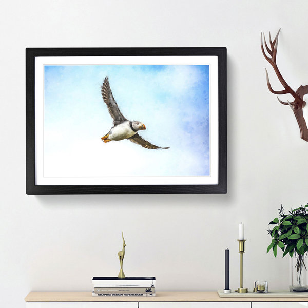 East Urban Home Flying Atlantic Puffin Bird - Picture Frame Graphic Art ...