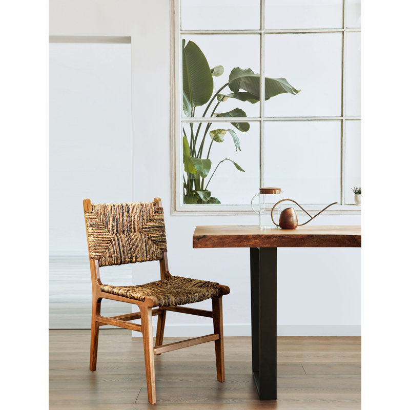 Bungalow Rose Lataurus Solid Wood Full Back Side Chair in Brown | Wayfair