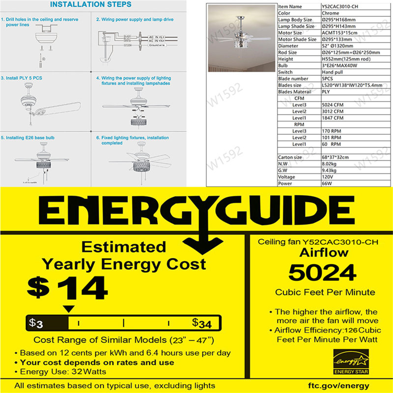 Mercer41 Neng Ceiling Fan with Light Kit | Wayfair