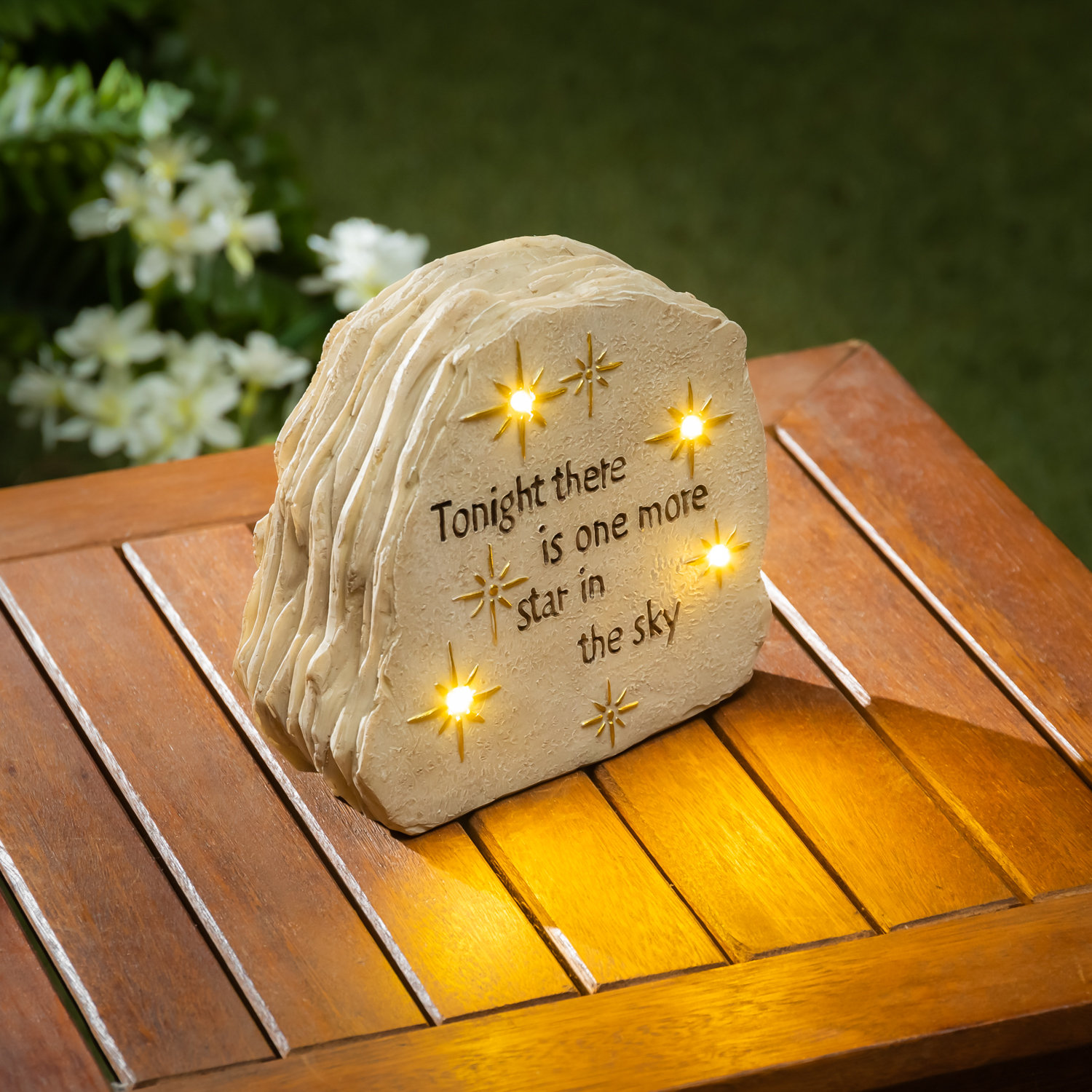 Trinx Jino Solar Stars Sentimental Memorial Garden Stone | Wayfair