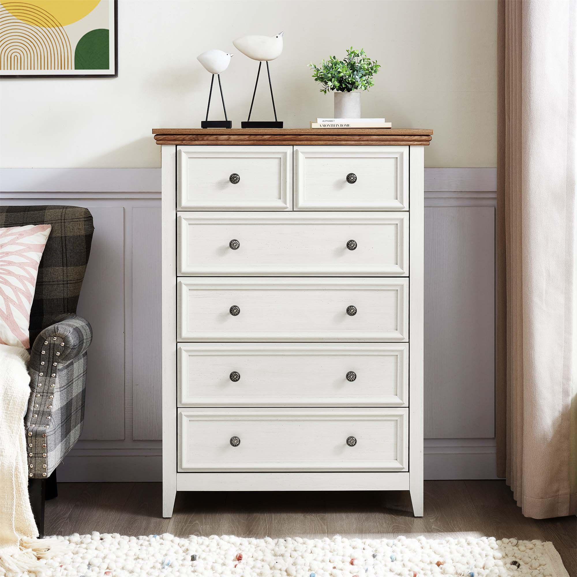 Red Barrel Studio® Modern 6 Drawers Dresser 6 Drawers Cabinet | Wayfair