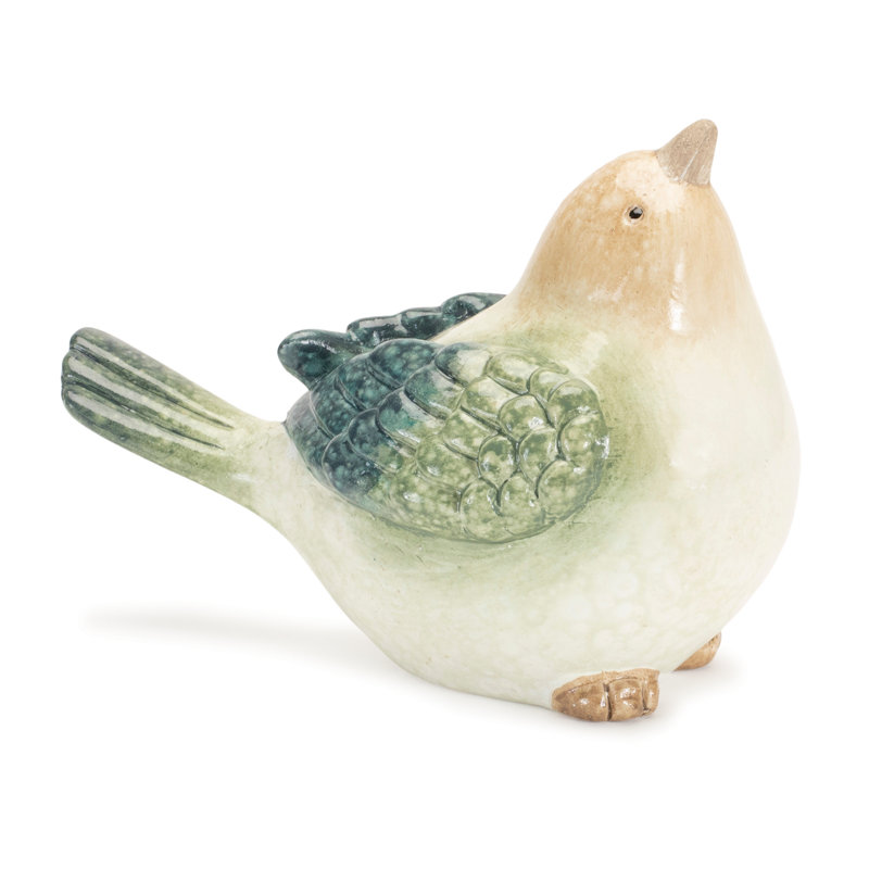 Winston Porter Terra Cotta Bird Figurine (Set of 4) | Wayfair