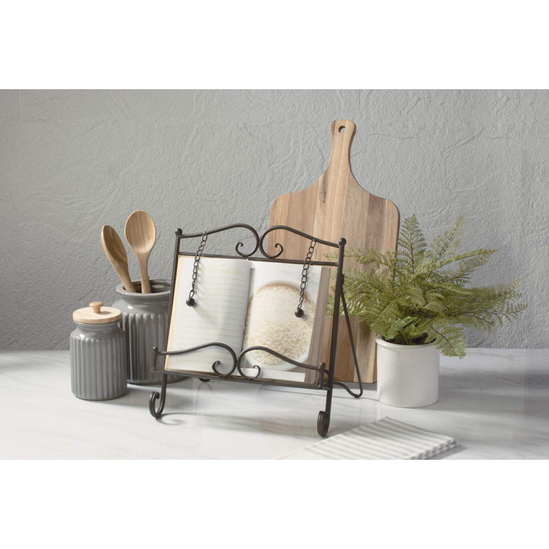 MASMIO Metal Cookbook Stand Portable, Adjustable, Free-Standing | Wayfair