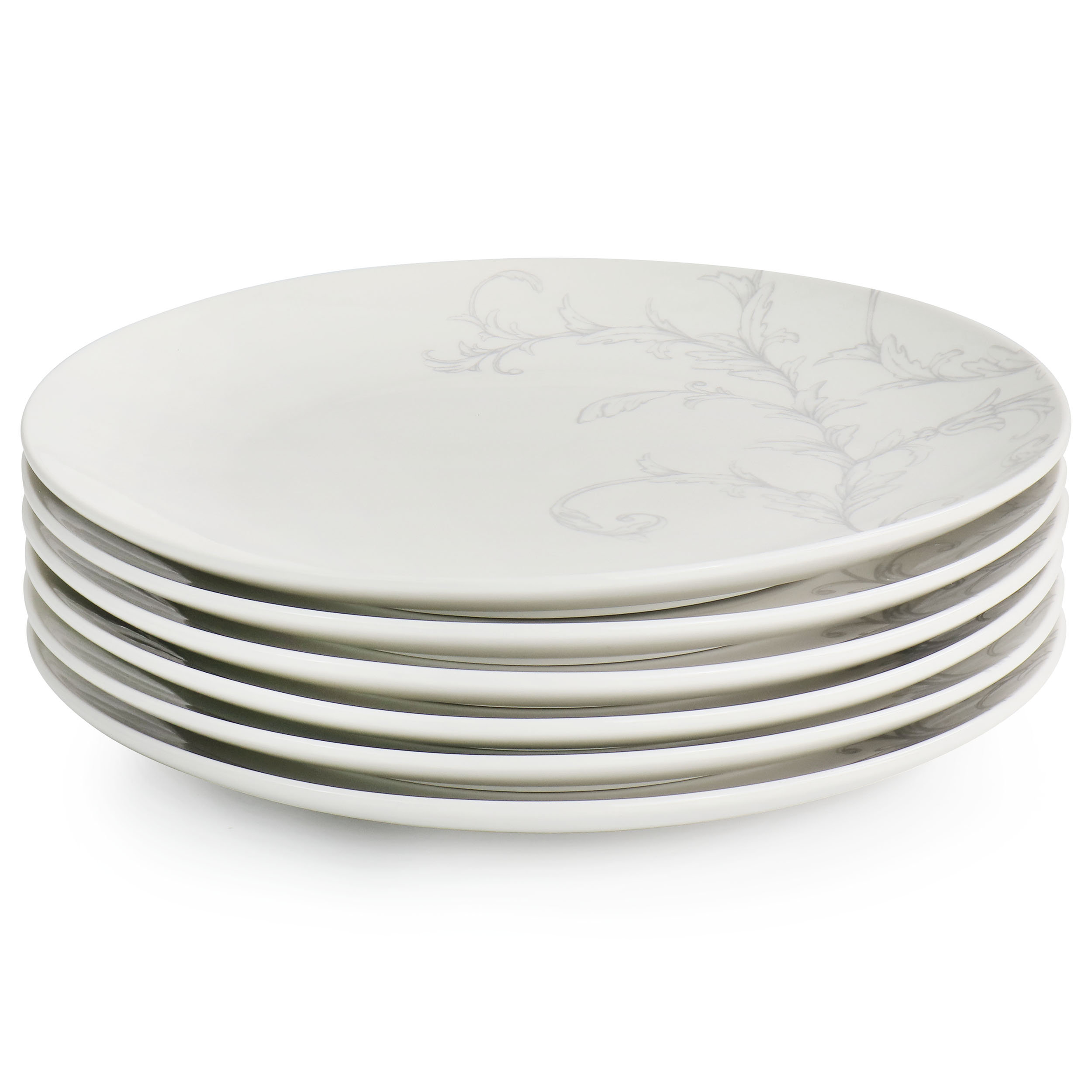 Martha Stewart 10.5 Inch Fine Ceramic 6 Piece Decorated Dinner Plates ...