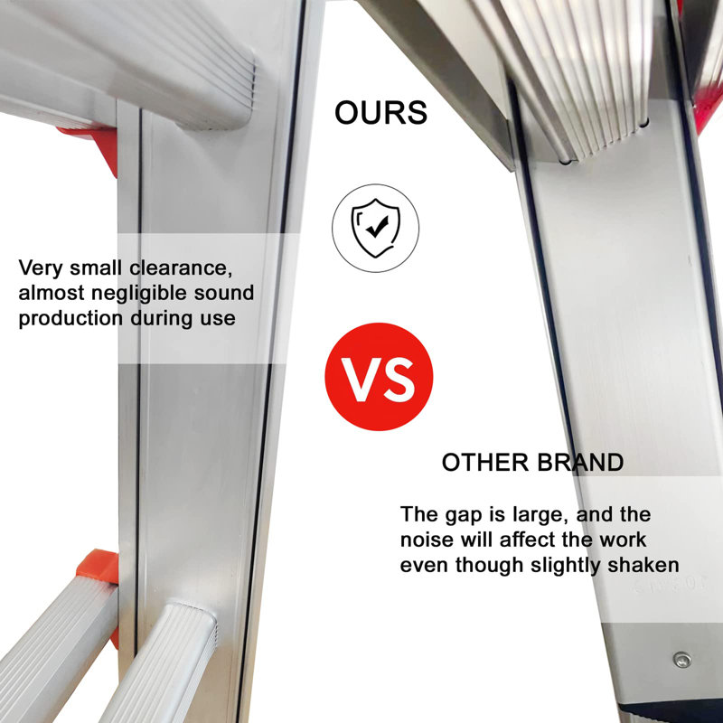 WFX Utility™ 10 - Step Aluminum Lightweight Folding Extension Ladder ...