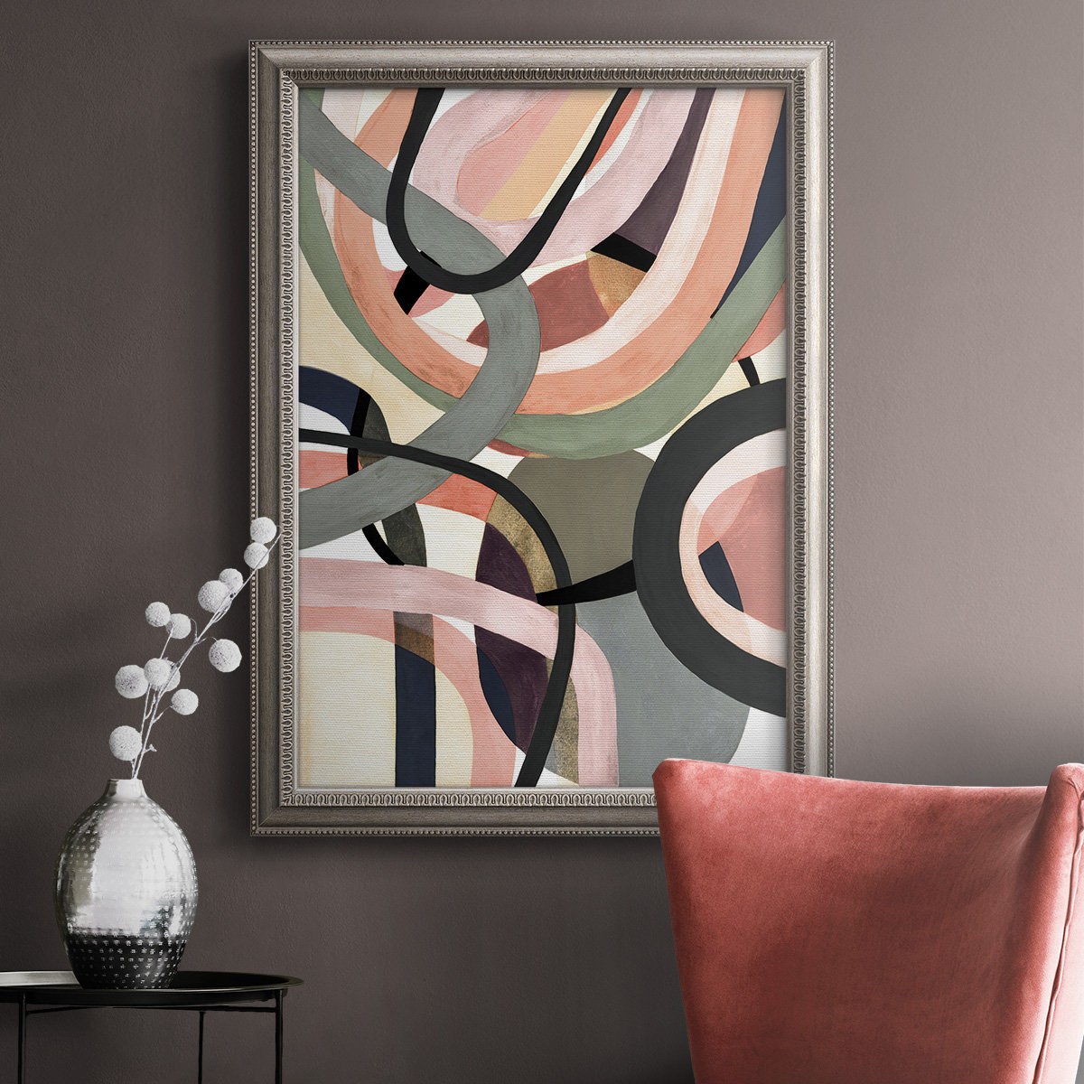 Wrought Studio™ Pastel Tangle I - Picture Frame Print on Canvas | Wayfair