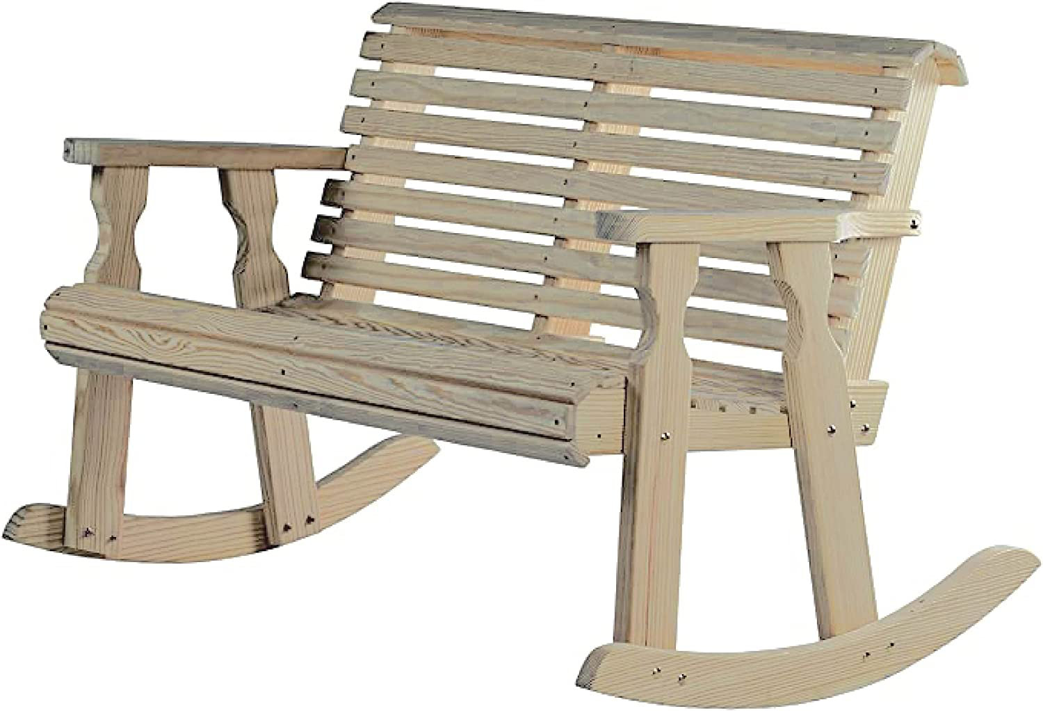 Amish Casual Heavy Duty 800 Lb Roll Back Treated Double Rocker Bench ...