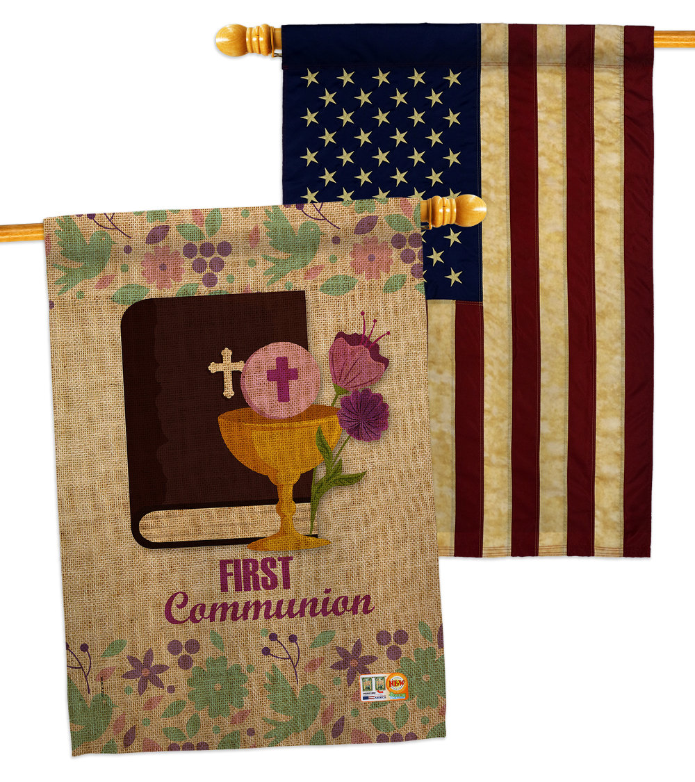 Breeze Decor First Communion 2-Sided Polyester 40 x 28 in. House Flag ...