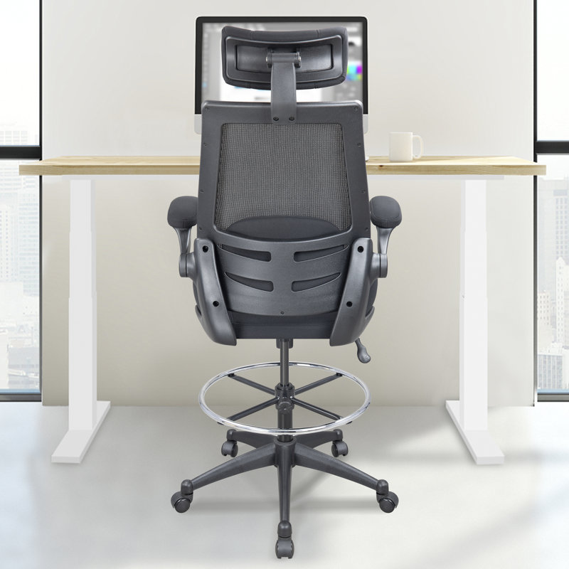 Inbox Zero Westernport Ergonomic Drafting Chair with Headrest and ...