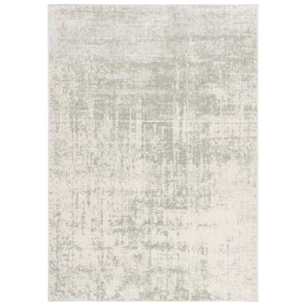 Wade Logan® Arrietty Abstract Machine Made Area Rug in Sage/Ivory ...