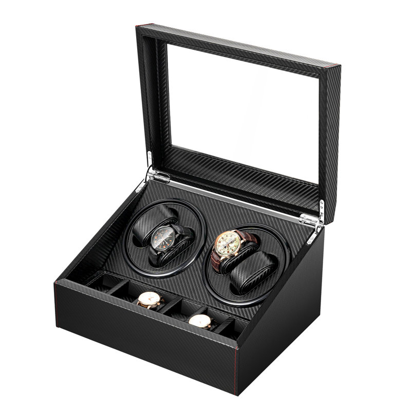 Latitude Run® 4+6 Auto Rotation Leather Watch Winder Storage Display ...