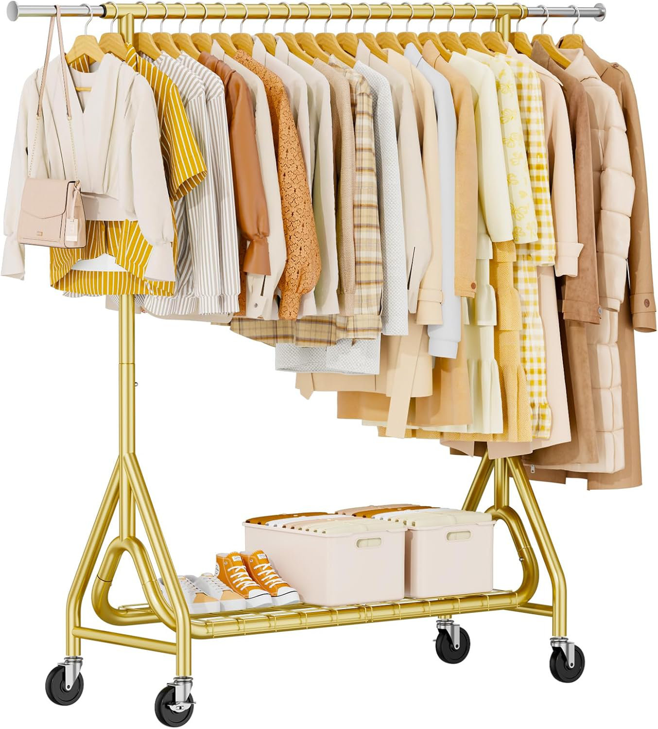 Everly Quinn Rolling Coat Racks With Lockable Wheels | Wayfair