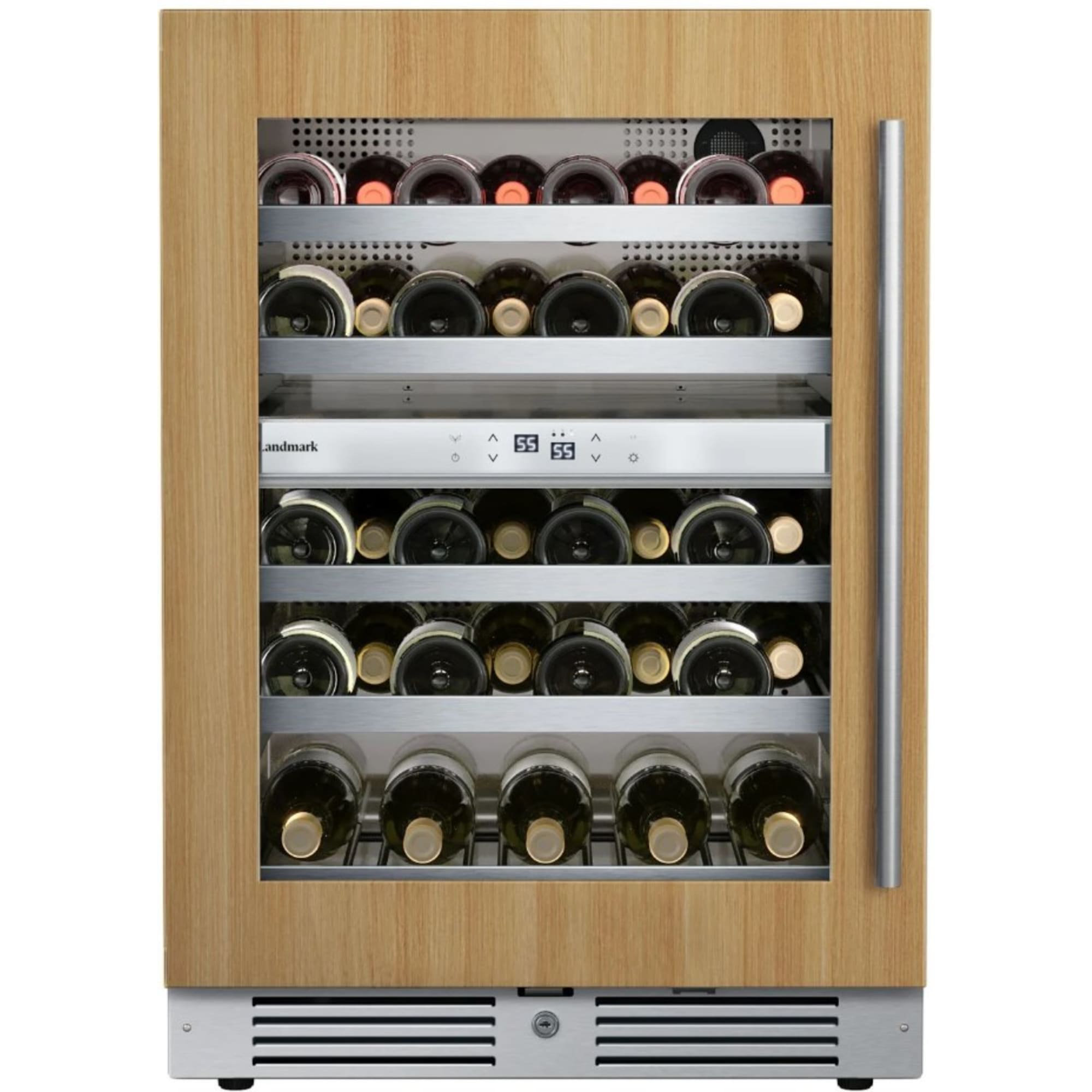 Landmark 24 Inch Wide 37 Bottle Dual Zone Wine Cooler with Alternating ...