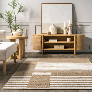 Emily Henderson x Rugs USA Natural Oberlin Striped Jute Area Rug | Wayfair