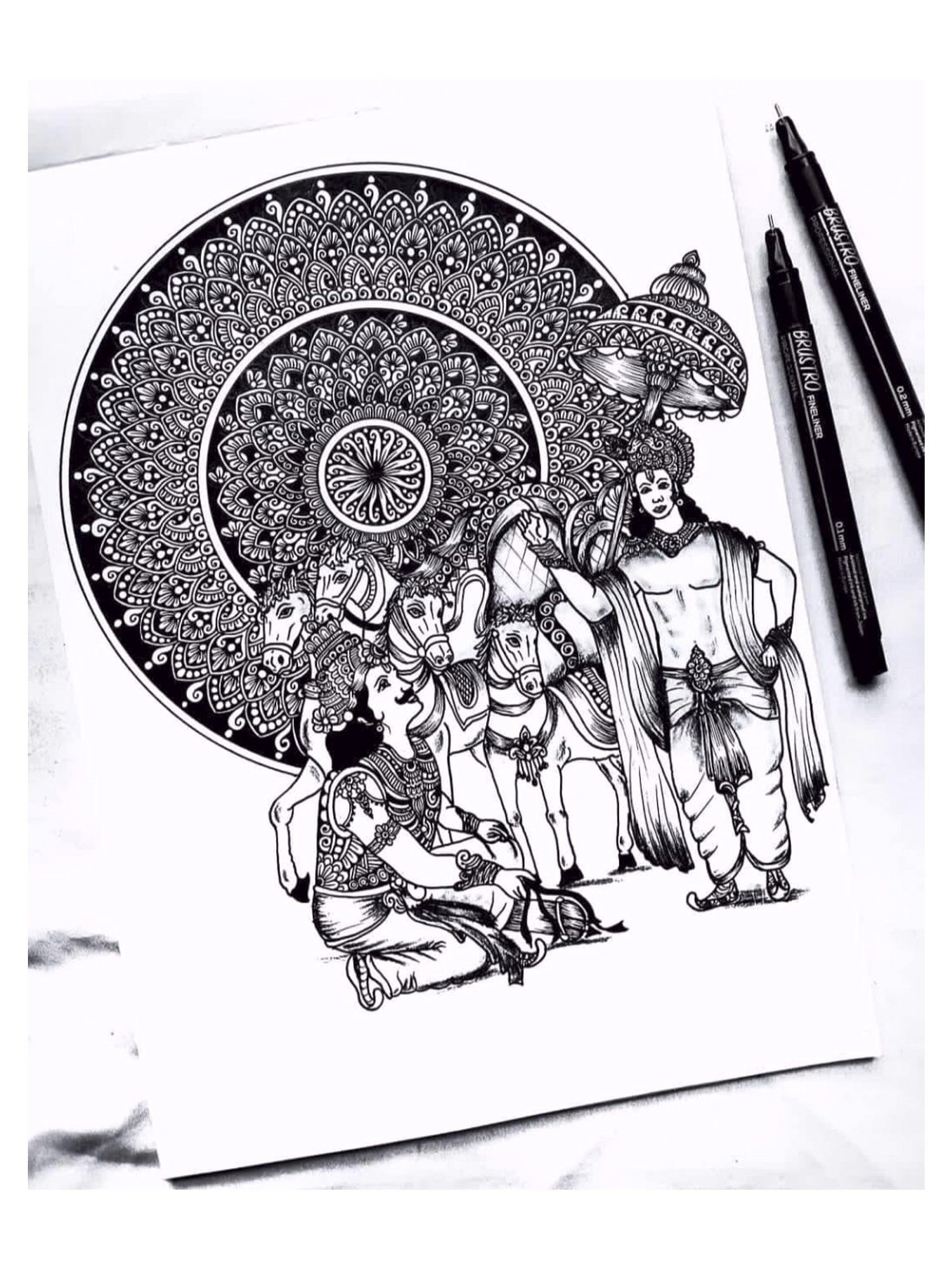Bungalow Rose Geeta Upadesha | Mandala Art By Shivani Patra | Ink Art ...