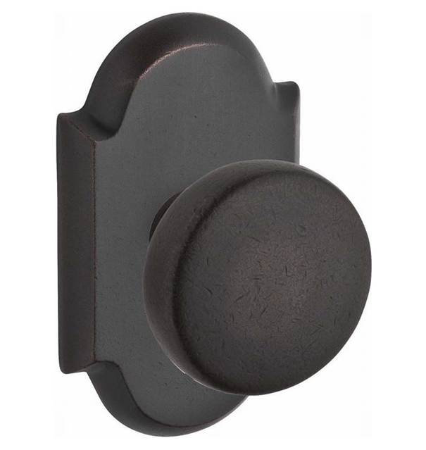 Baldwin Rustic Keyed Door Knob with Rustic Arch Rose | Wayfair