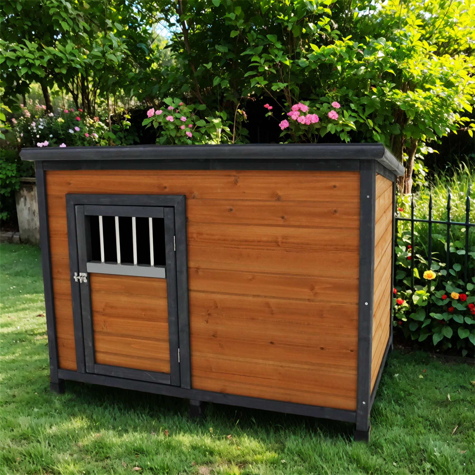 Tucker Murphy Pet™ Grande niche pour chien en bois massif 45 po ...
