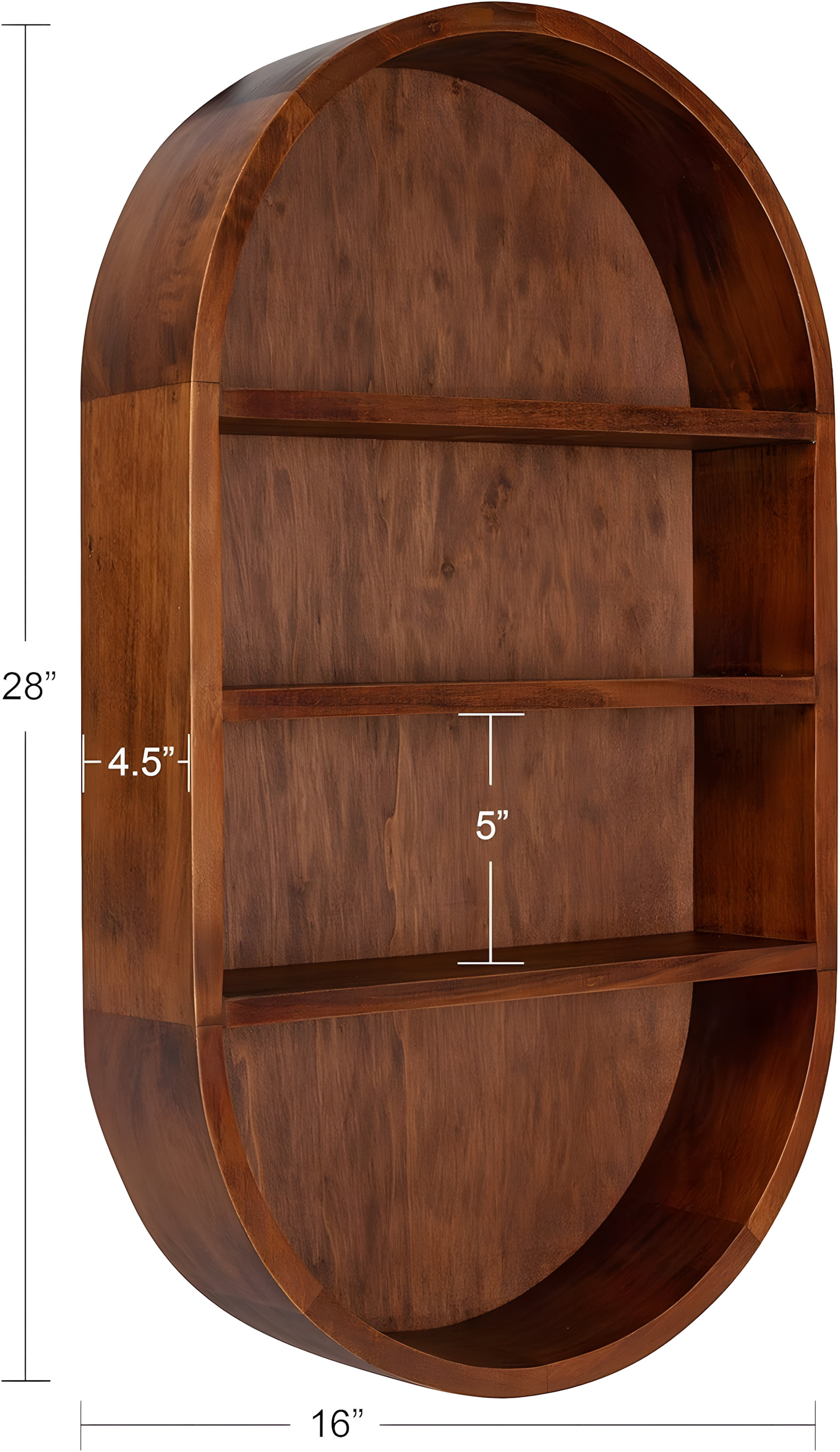 Corrigan Studio® Midcentury Modern Geometric Wall Shelf, Solid Wood ...