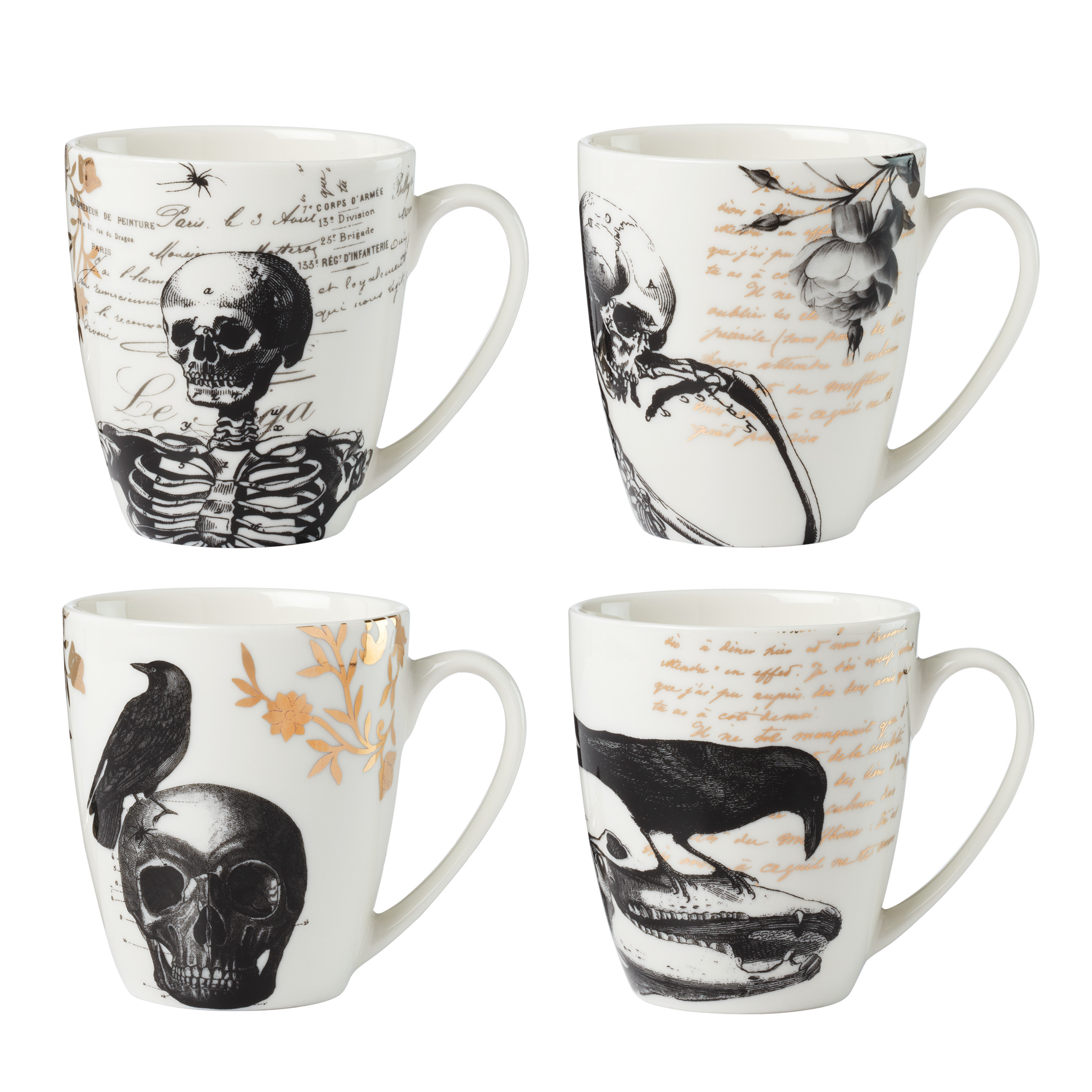 Lenox Vintage Gold Halloween Mugs, Set of 4 & Reviews | Wayfair