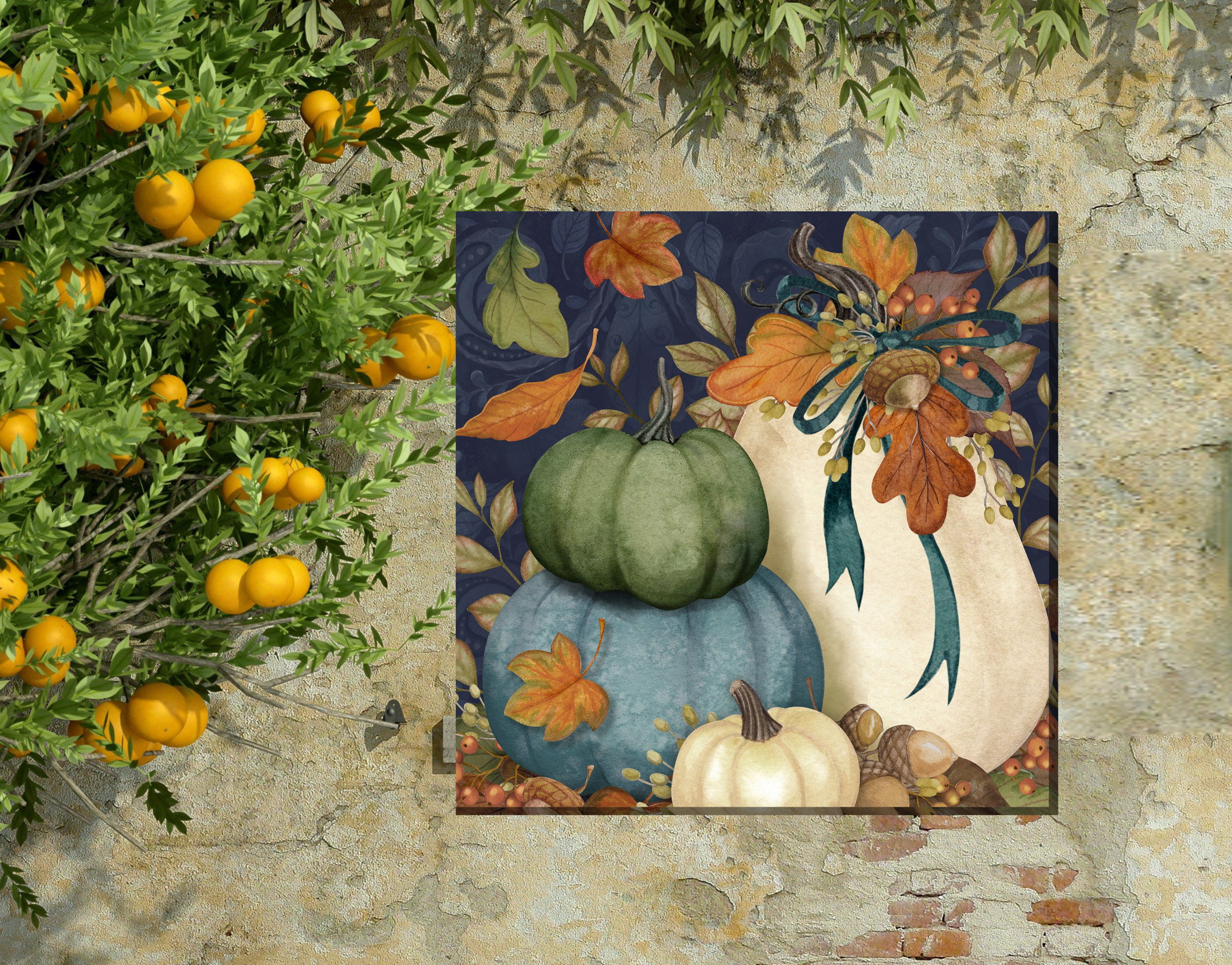 August Grove® Harvest Pumpkins All Weather Outdoor Art | Wayfair