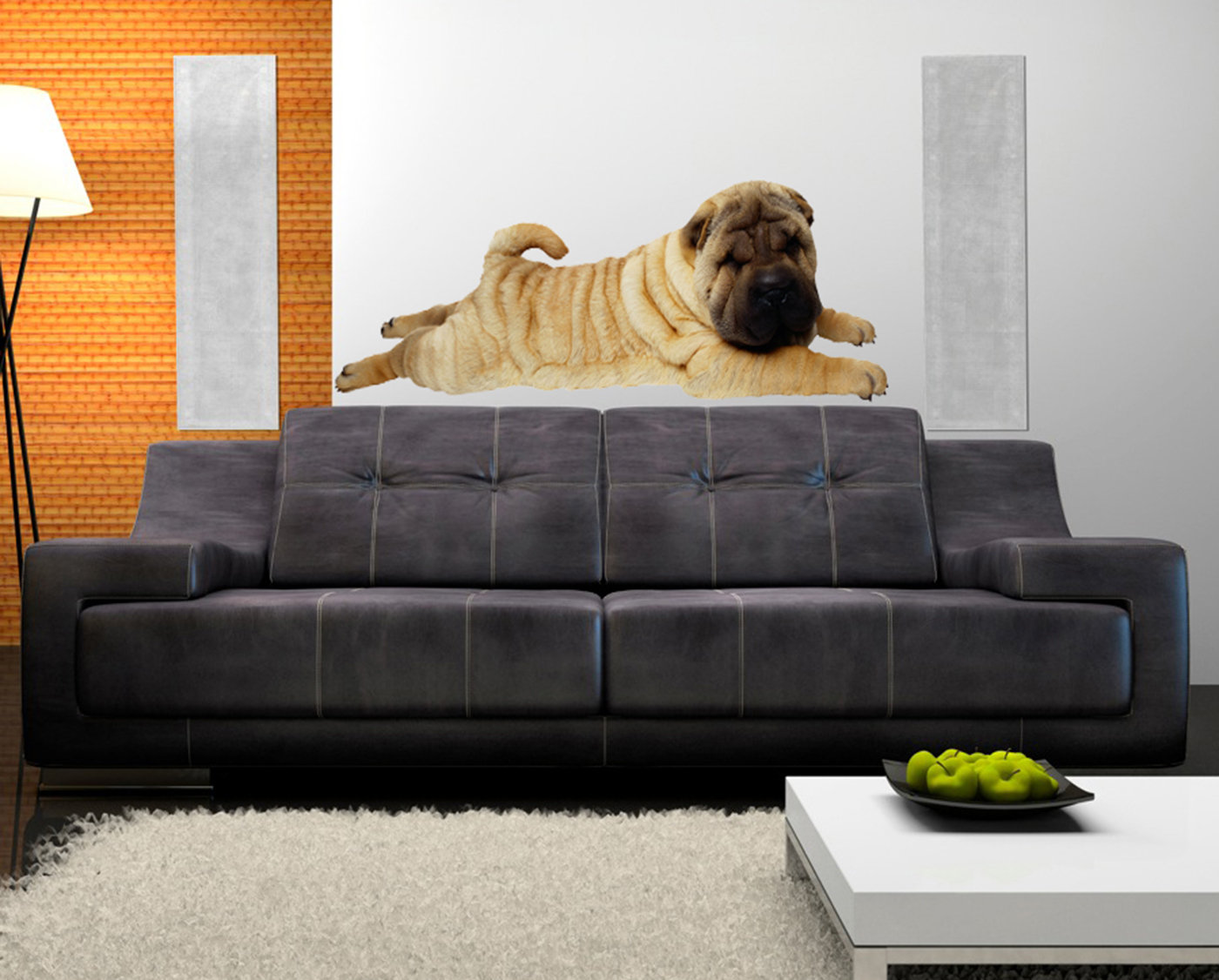 Latitude Run® Dog Shar Pei Wall Decal Dog Wall Sticker Shar Pei Modern ...