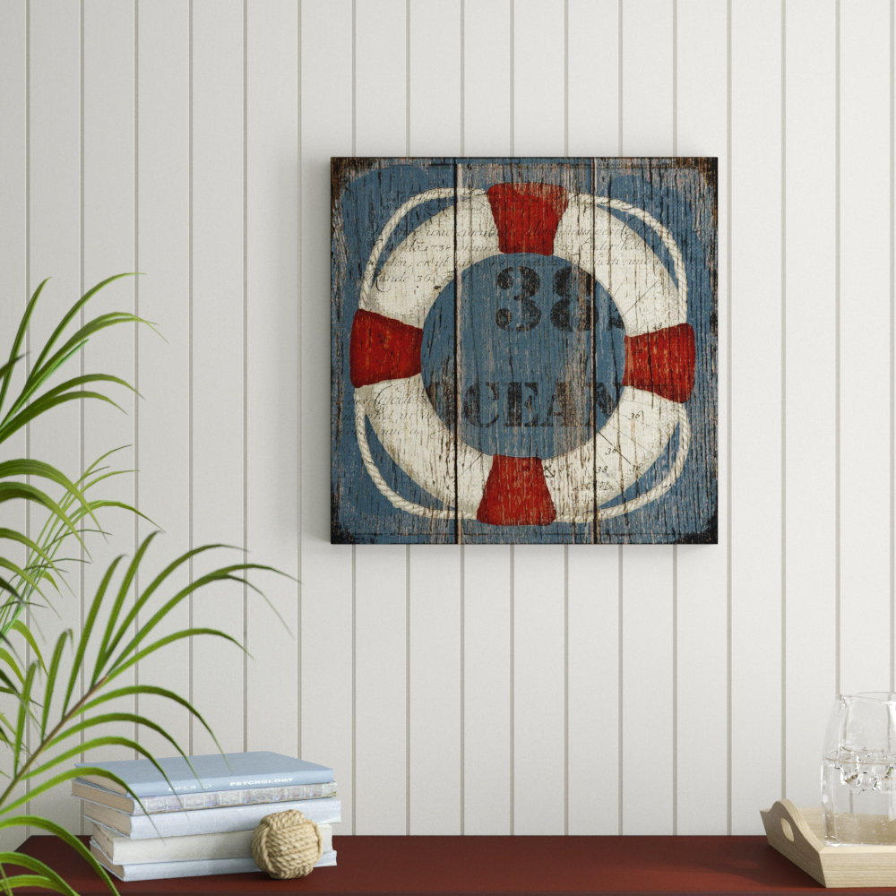 Breakwater Bay 'Coastal Wheel' Graphic Art Print on Wrapped Canvas ...