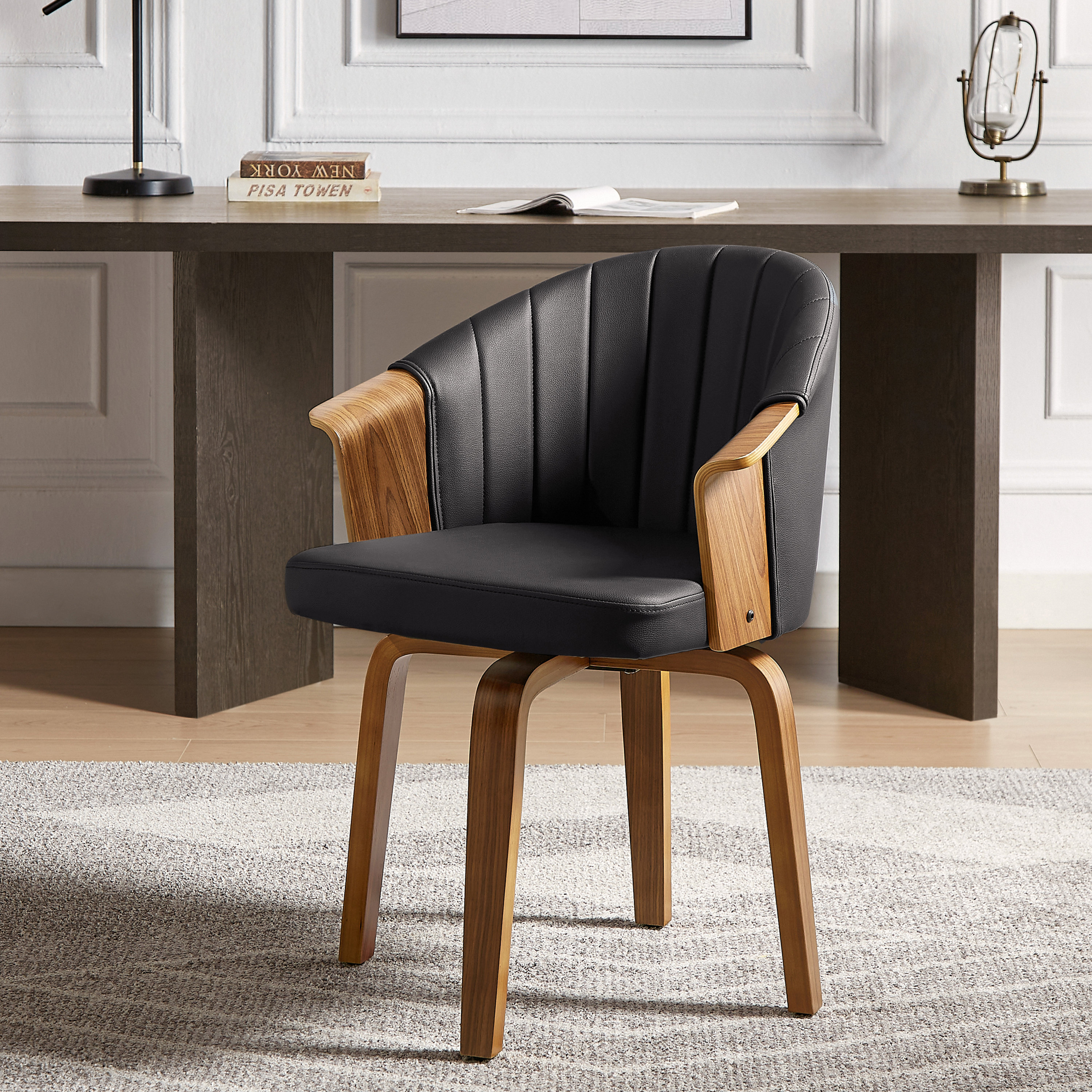 George Oliver Faux Leather Swivel Task Chair | Wayfair