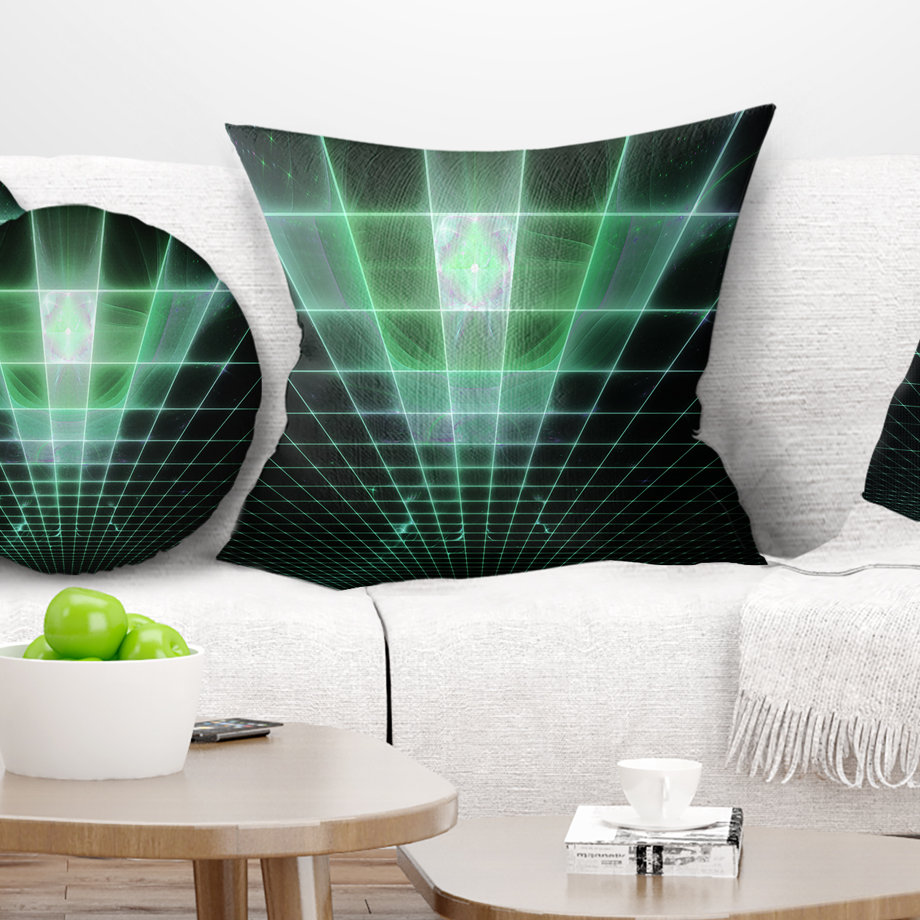 Design Art Light Green Bat on Radar Screen - Abstract Printed Pillow ...